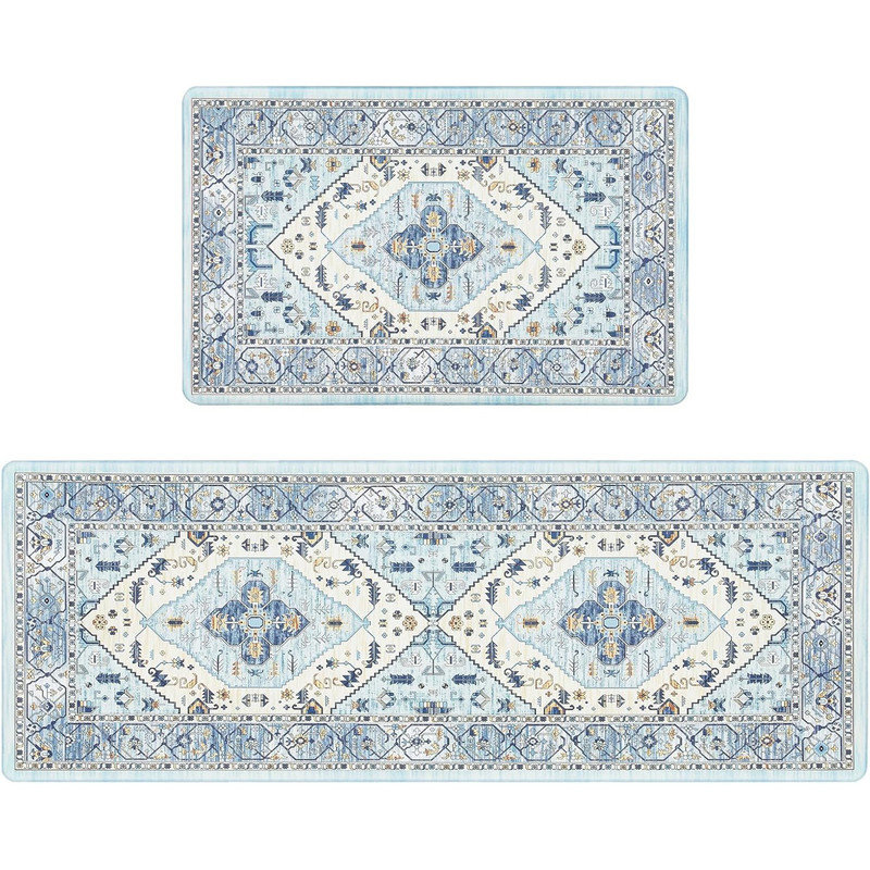 Bungalow Rose Kitchen Mat Set of 2 Non Slip Kitchen Mats for Floor ...
