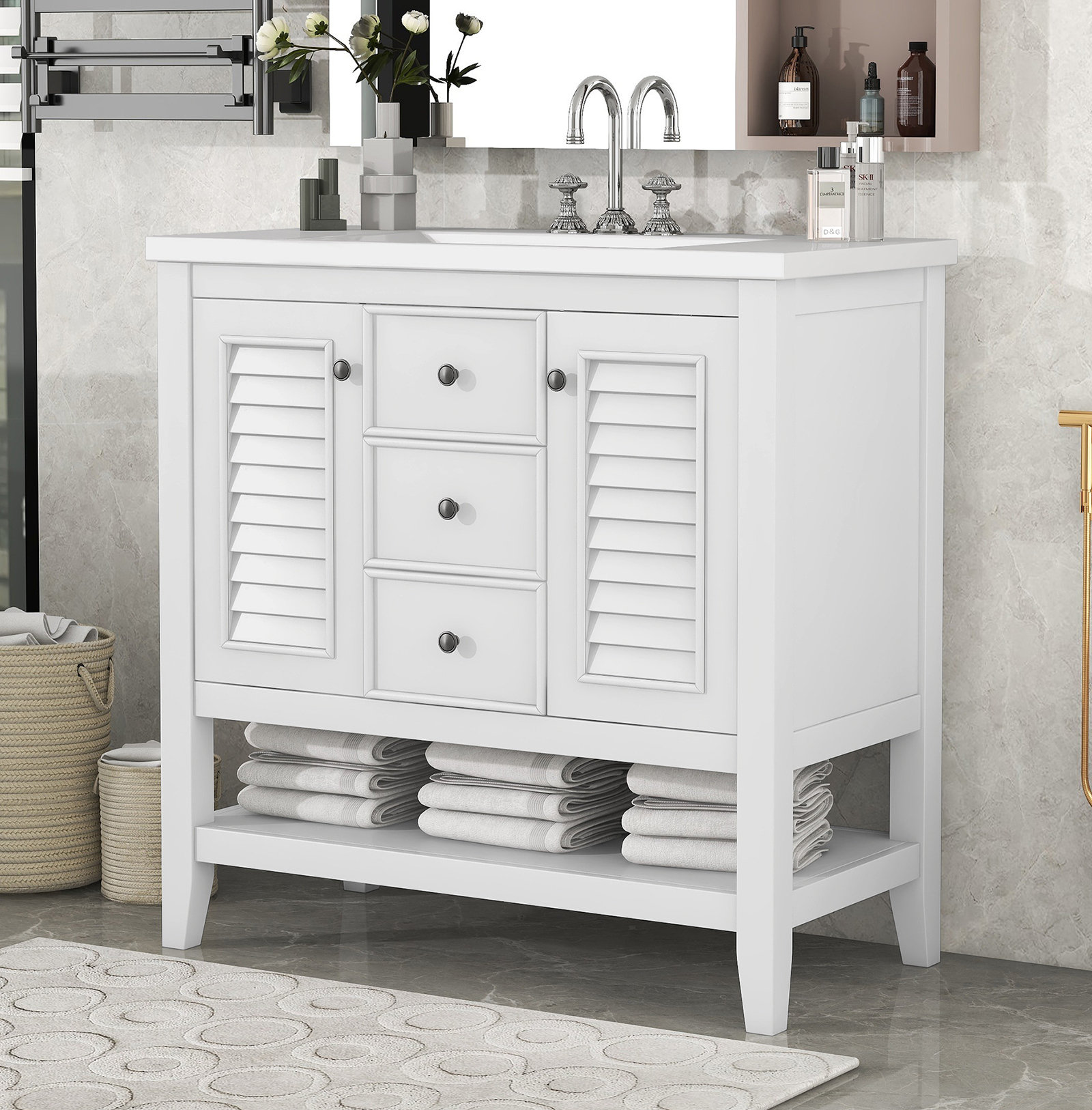 Winston Porter Mayleigh 35 98 Single Bathroom Vanity With Ceramic Top