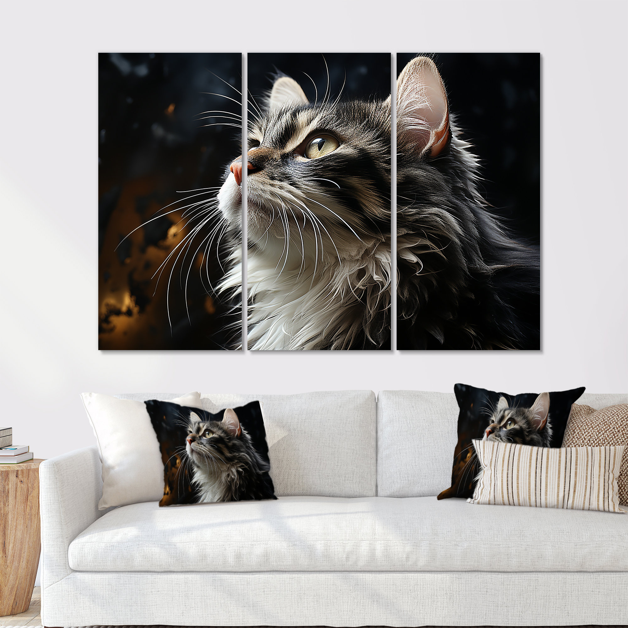 Latitude Run® American Curl Curiosity Cat - Cat Wall Art Living Room ...