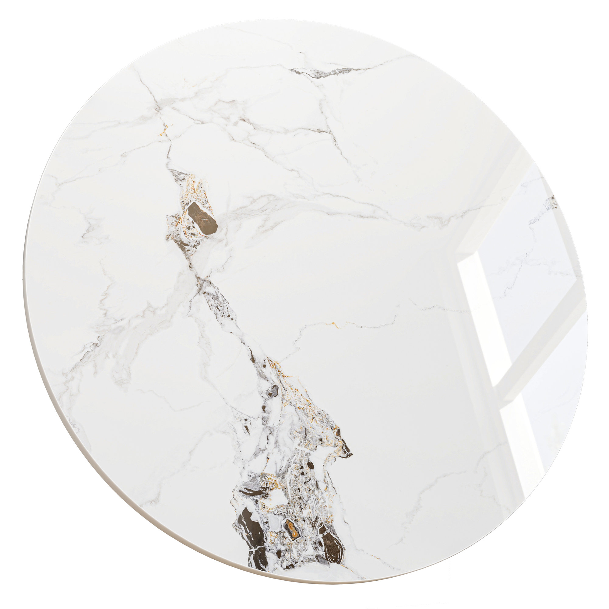 IBYAIH Round Enamel White Textured Sintered Stone Table Top - Wayfair ...