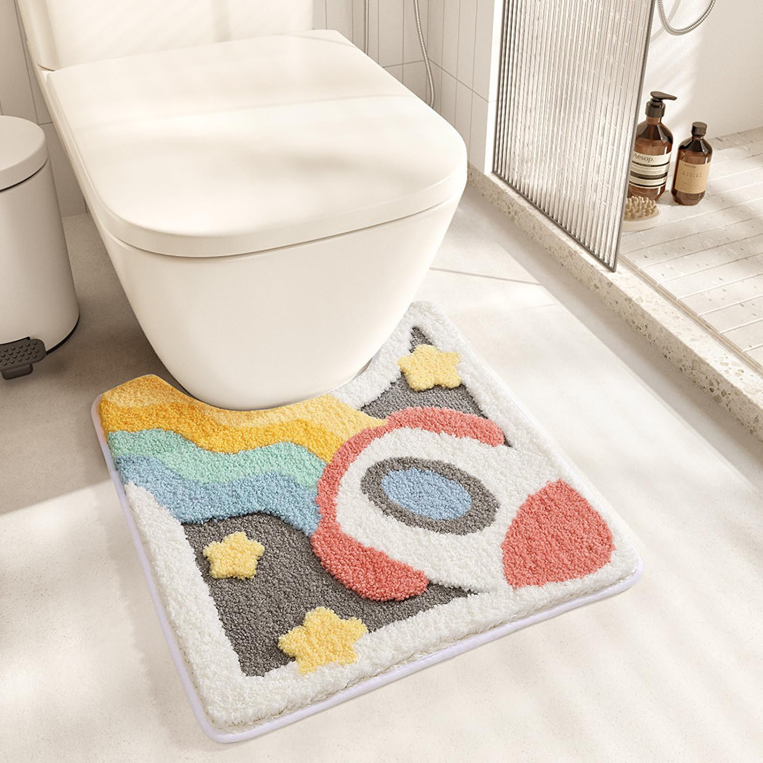 Mason & Marbles Mignon tapis de salle de bain en U, tapis de bain ...