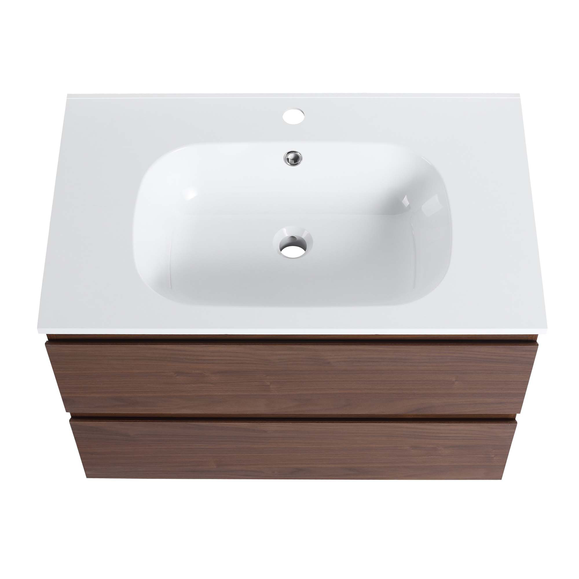 Ebern Designs 30" Bathroom Vanity With Gel Basin Top, Soft Close Drawer ...