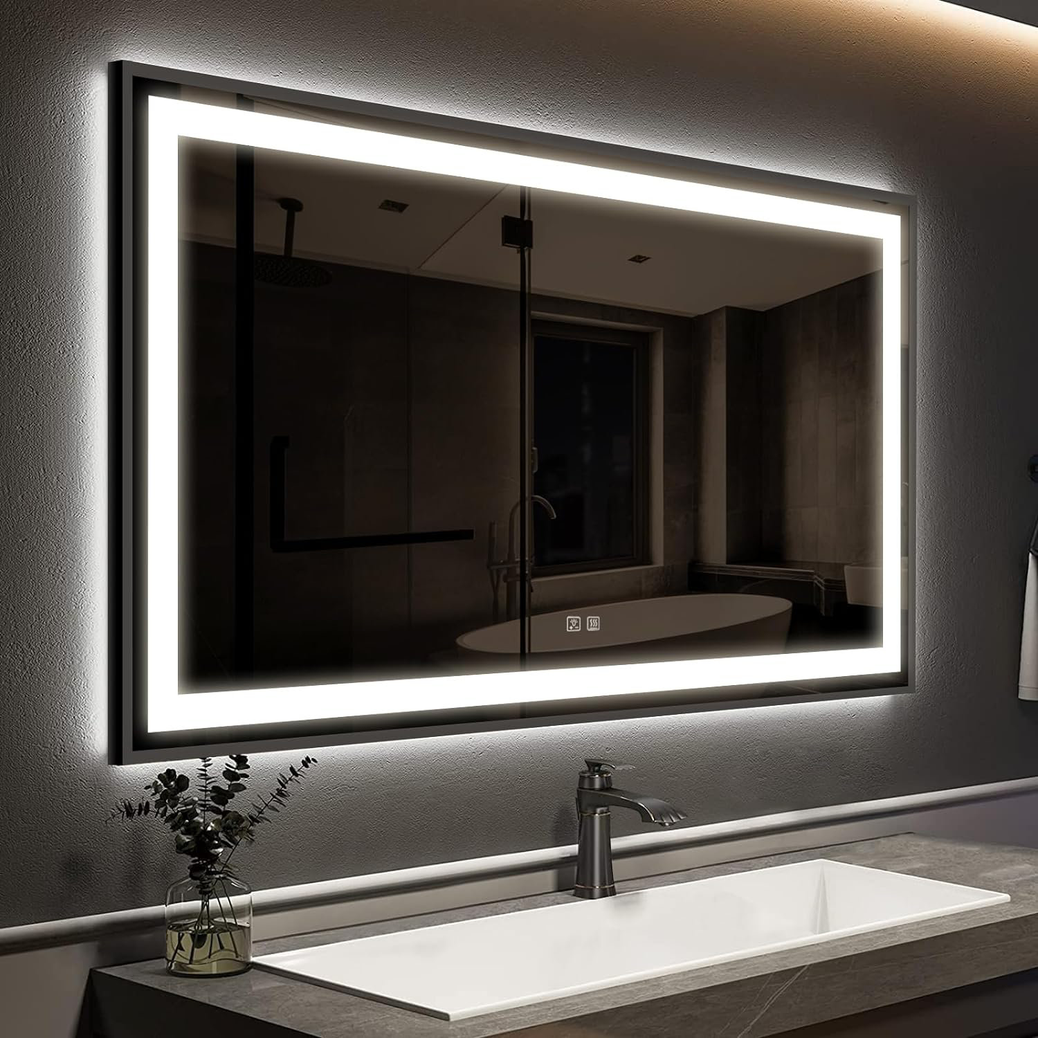 Ivy Bronx Jatonya Aluminum Framed LED Bathroom Vanity Mirror Dimmable ...
