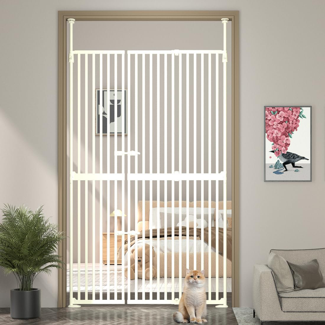 Xifamniy High Extra Tall Cat Gate, Tall Pet Gates | Wayfair