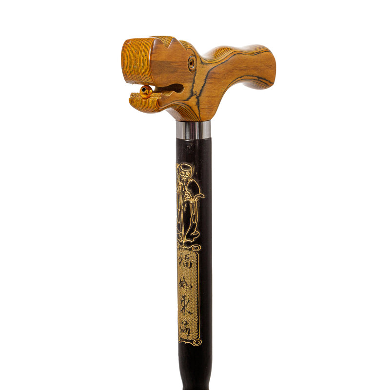 Trinx Wooden Cane Walking Stick With Rubber Tip For Men And Women ...