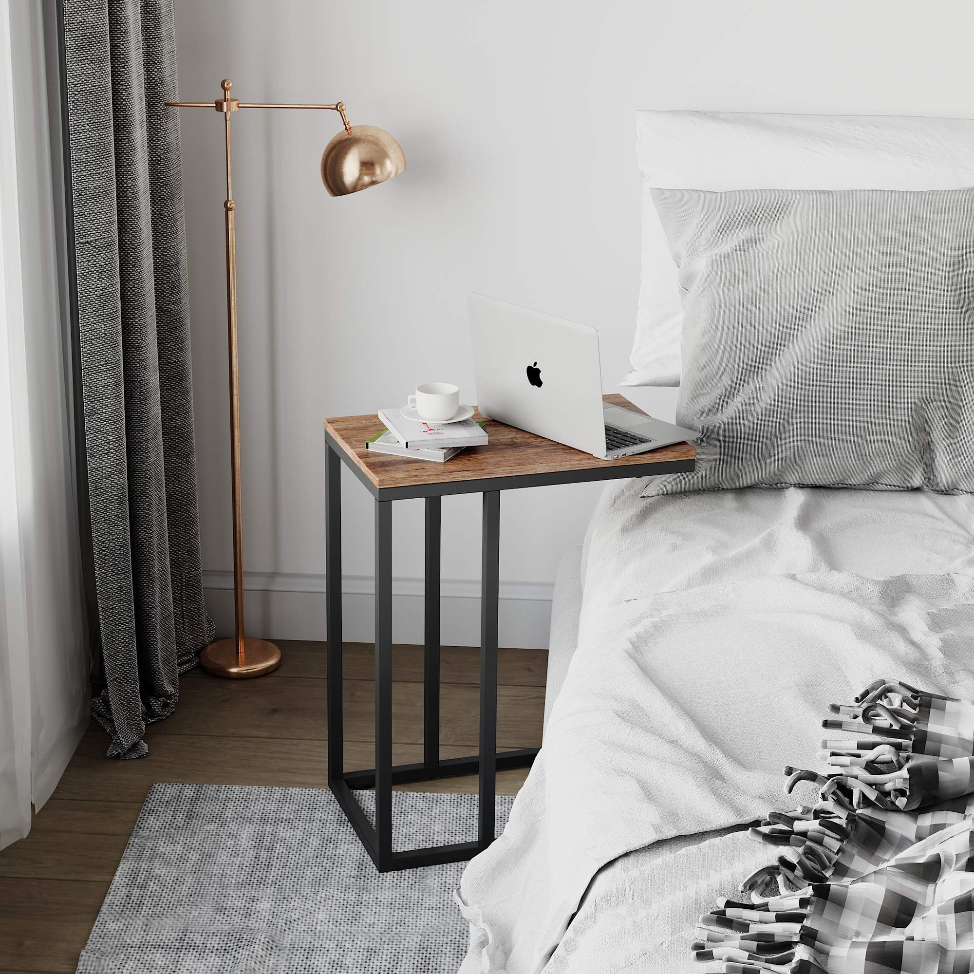 17 Stories Ensemble de 2 tables d'appoint, table de bout en C pour ...