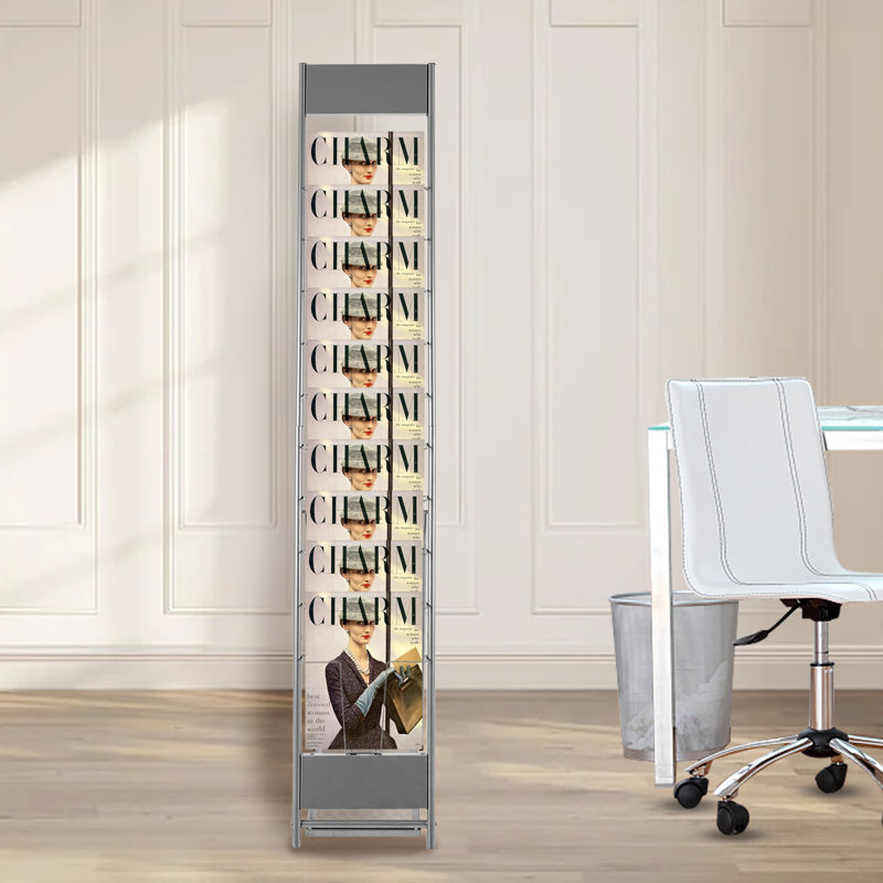 Latitude Run® 56"H 10-Tier Magazine Holder Brochure Display Stand ...