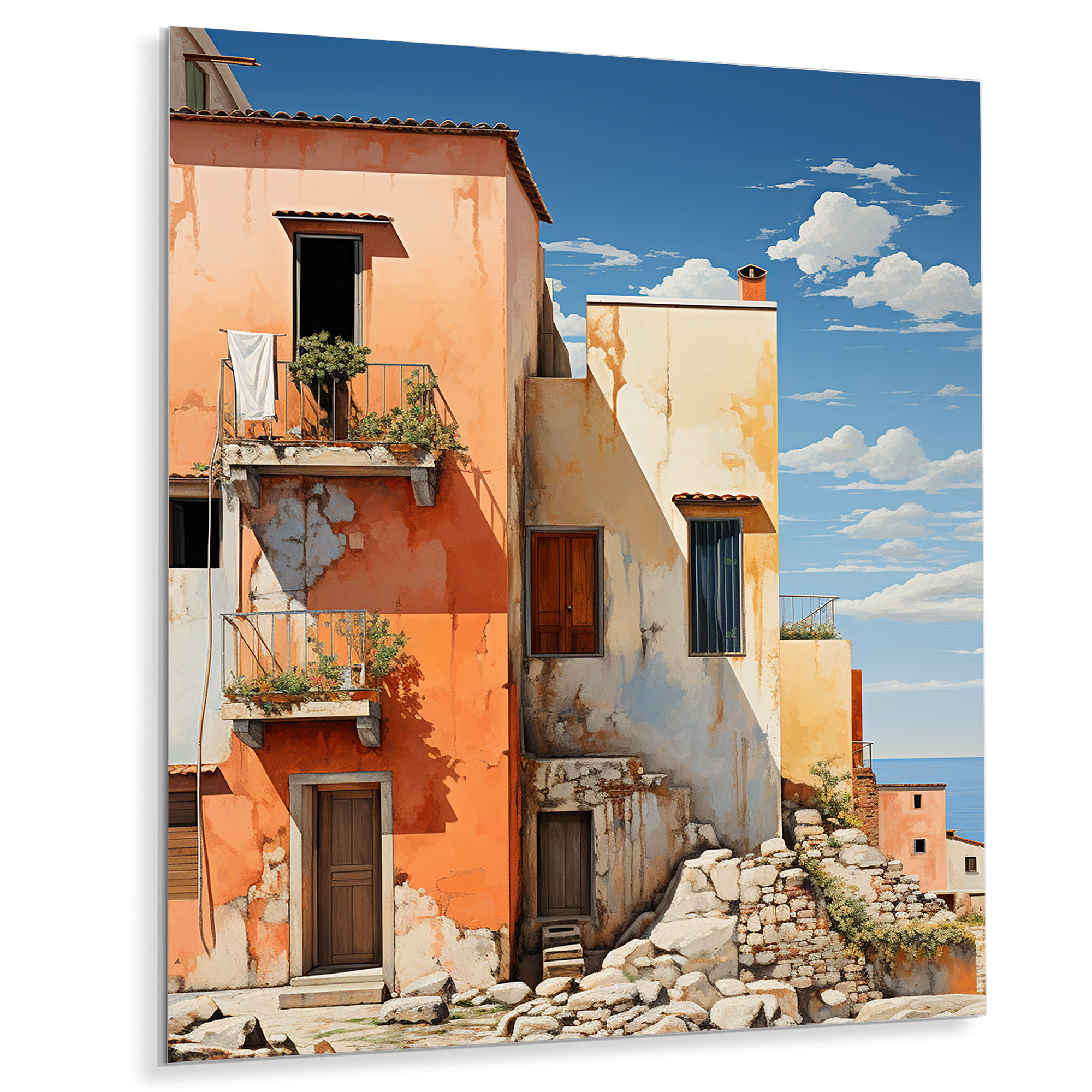 Latitude Run® Italy Terracotta Tones Fontanas XI - Cityscapes Metal ...