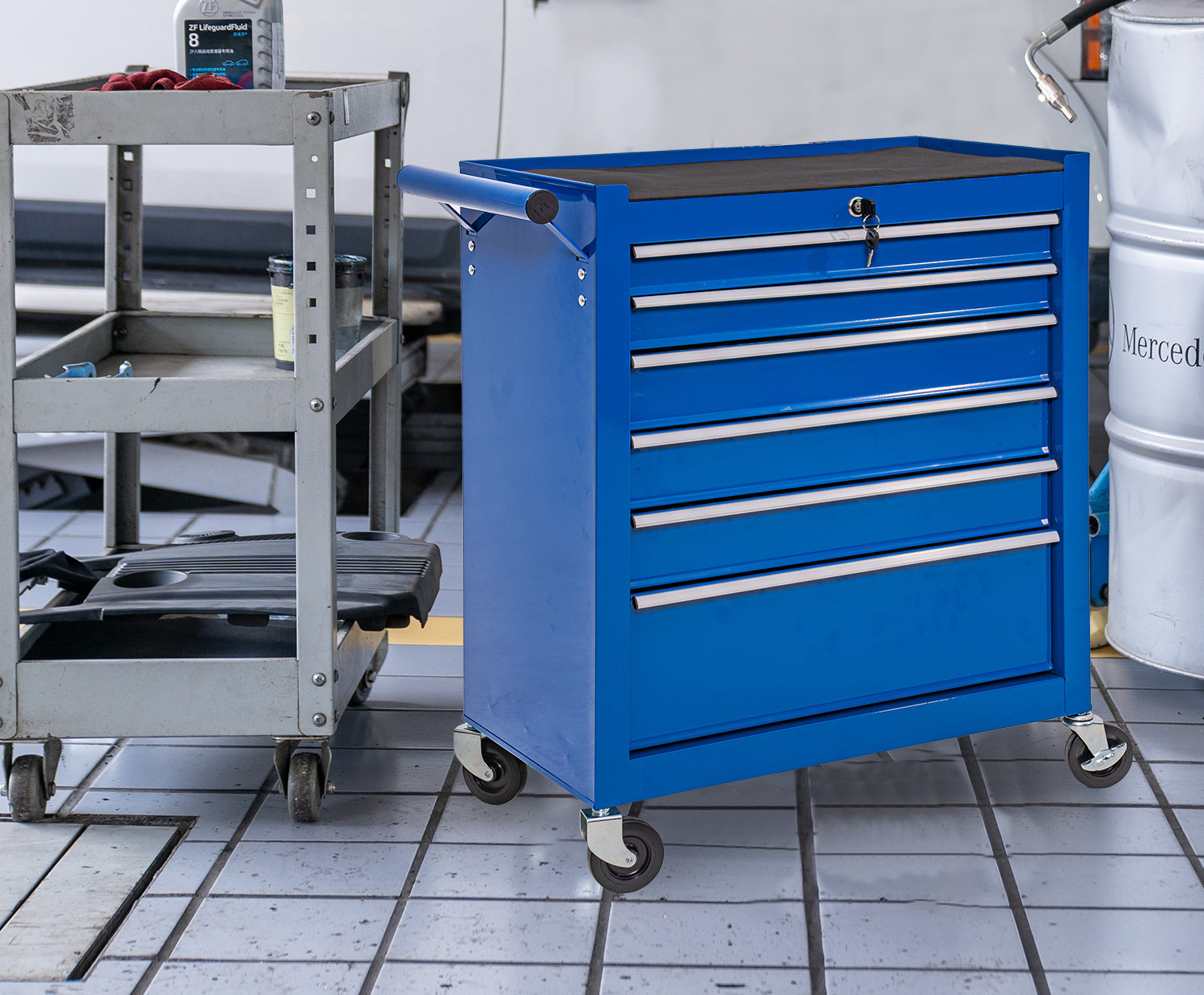 17 Stories 7 Drawer And 6 Drawer Rolling Tool Box, Portable Storage ...