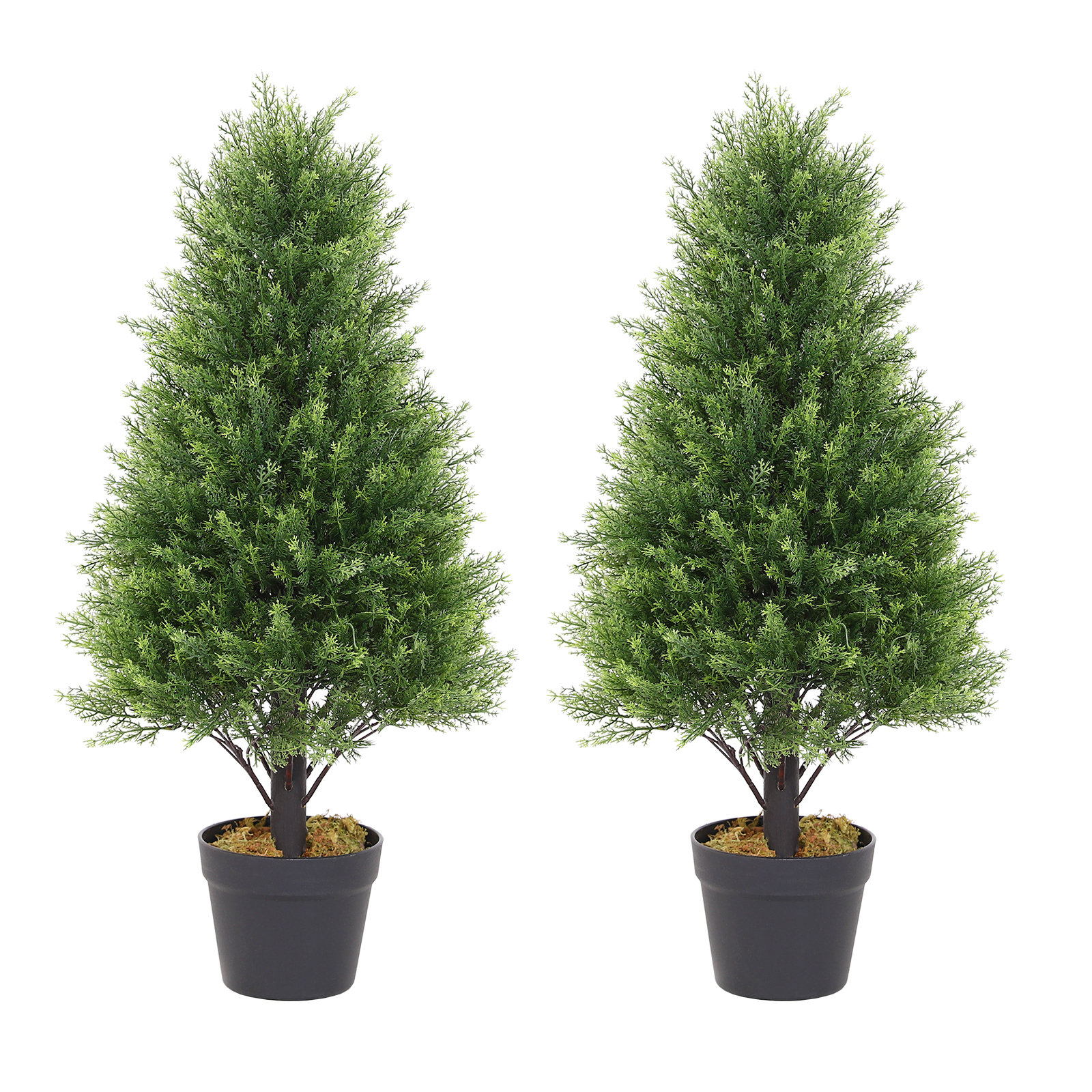 Primrue Faux Cedar Tree Topiary Cone Artificial Tree UV Resistant in ...