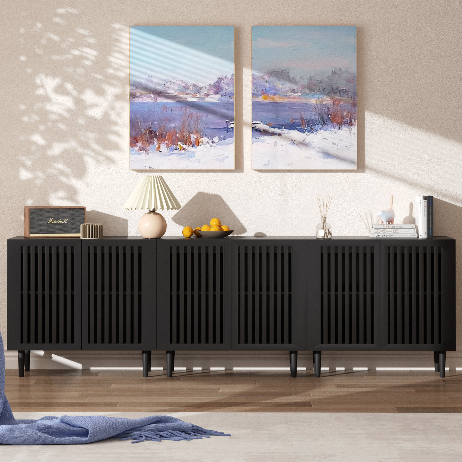 George Oliver Modern Storage Cabinet with Adjustable Shelves, Wood ...