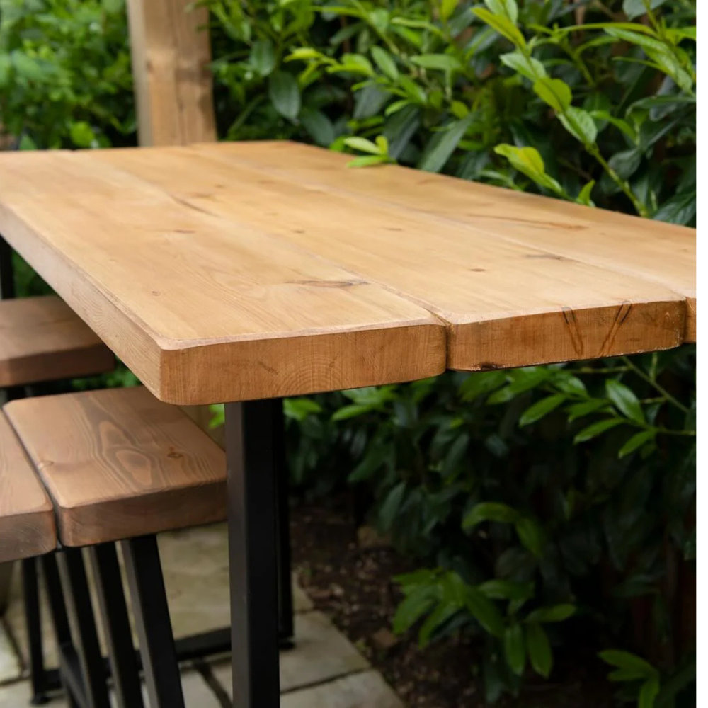 Ashford Blake Rustic Outdoor High Bar Table with Parasol Hole | Wayfair ...