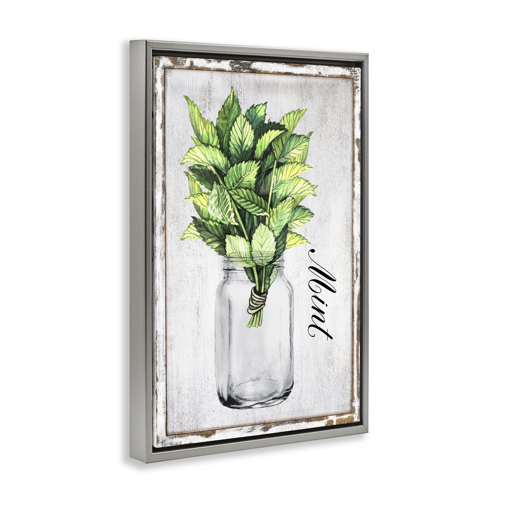 Ophelia & Co. Rustic Garden Mint Framed Floater Canvas by Creatif Belle ...