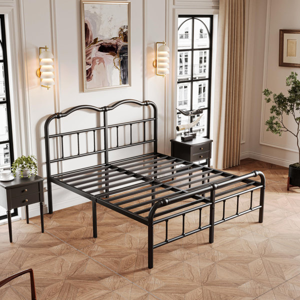 Williston Forge Ashwyn Heavy Duty Steel Slat Bed Frame with 18" High ...
