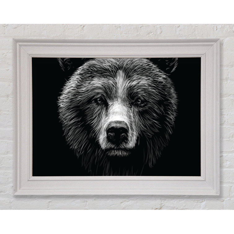 Union Rustic Black And White Bear Face - Single Picture Frame Art ...