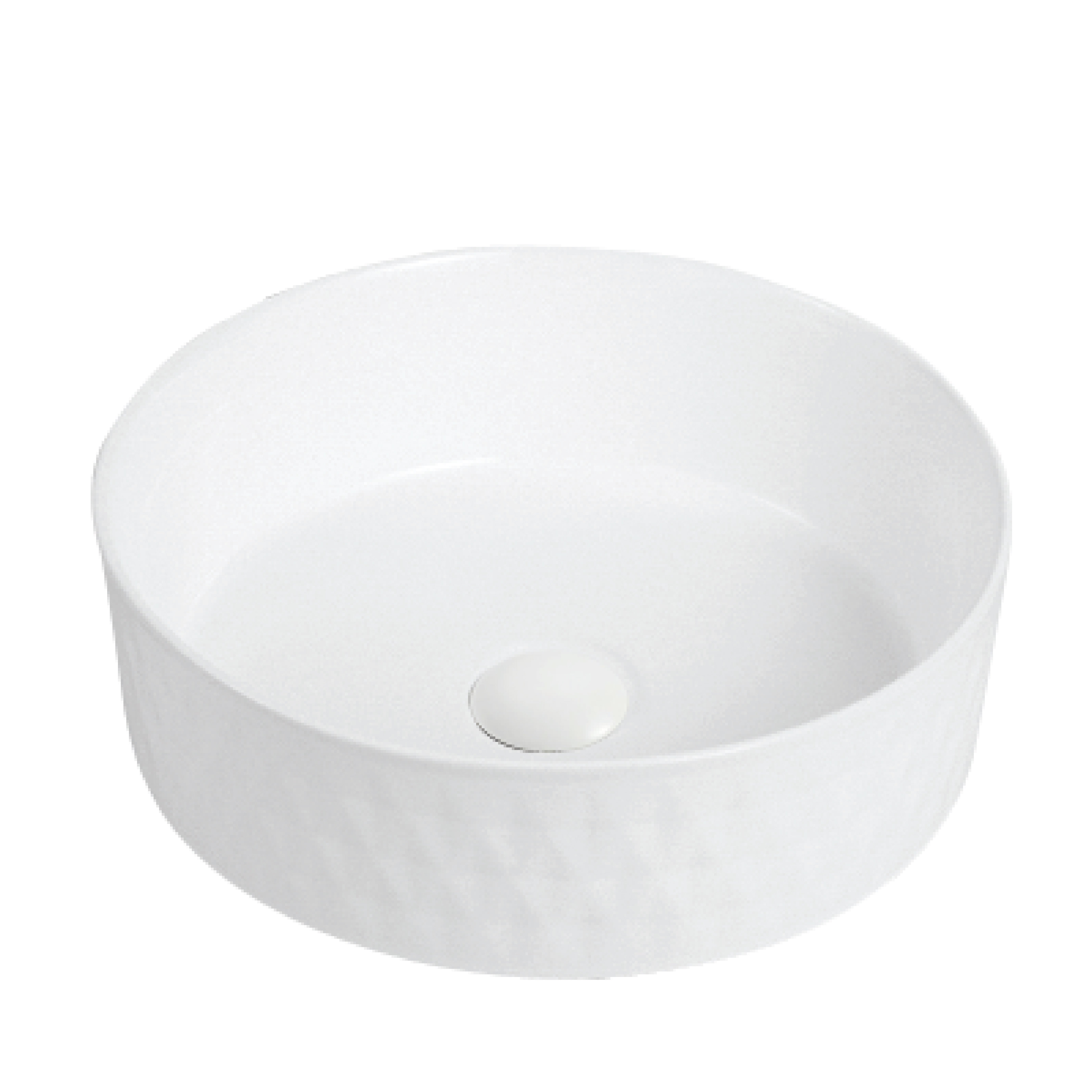 Karran Valera Lavabo de salle de bain vasque rond en porcelaine ...