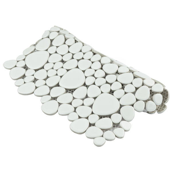 Merola Tile Pebble 11" x 11" Porcelain Pebbles/Rocks Mosaic Wall ...
