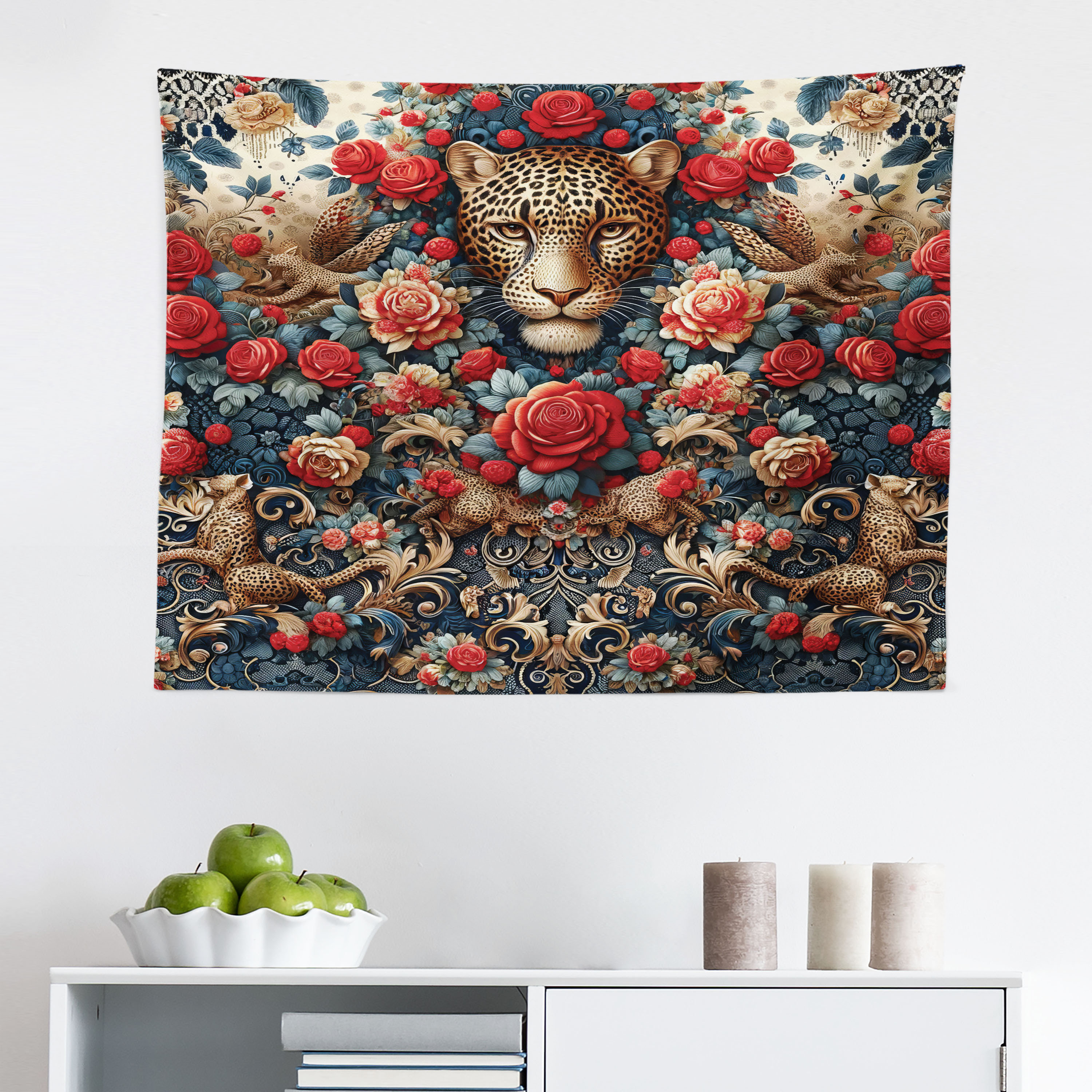 August Grove® August Grove Leopard Wall Hanging Tapestry Rich Rococo ...
