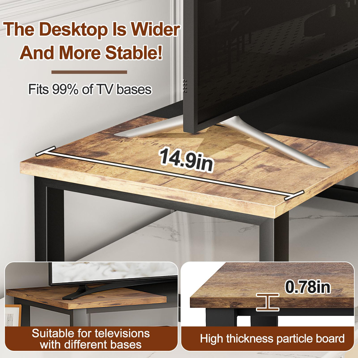 17 Stories 47" Large TV Riser For 32-60 Inch TV, TV Riser Stand Shelf ...