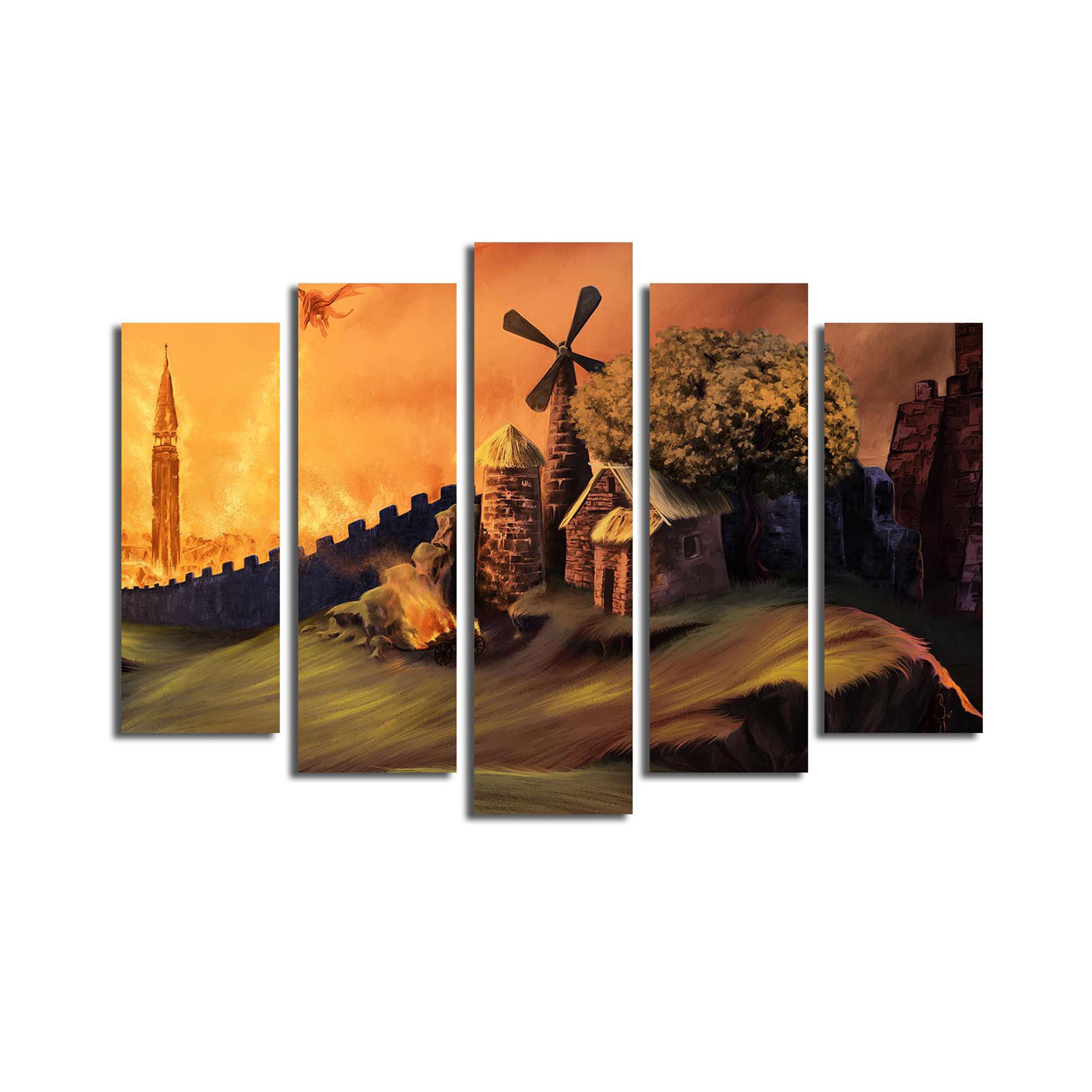 East Urban Home 5 Piece Wrapped Canvas Painting Set - Wayfair Canada