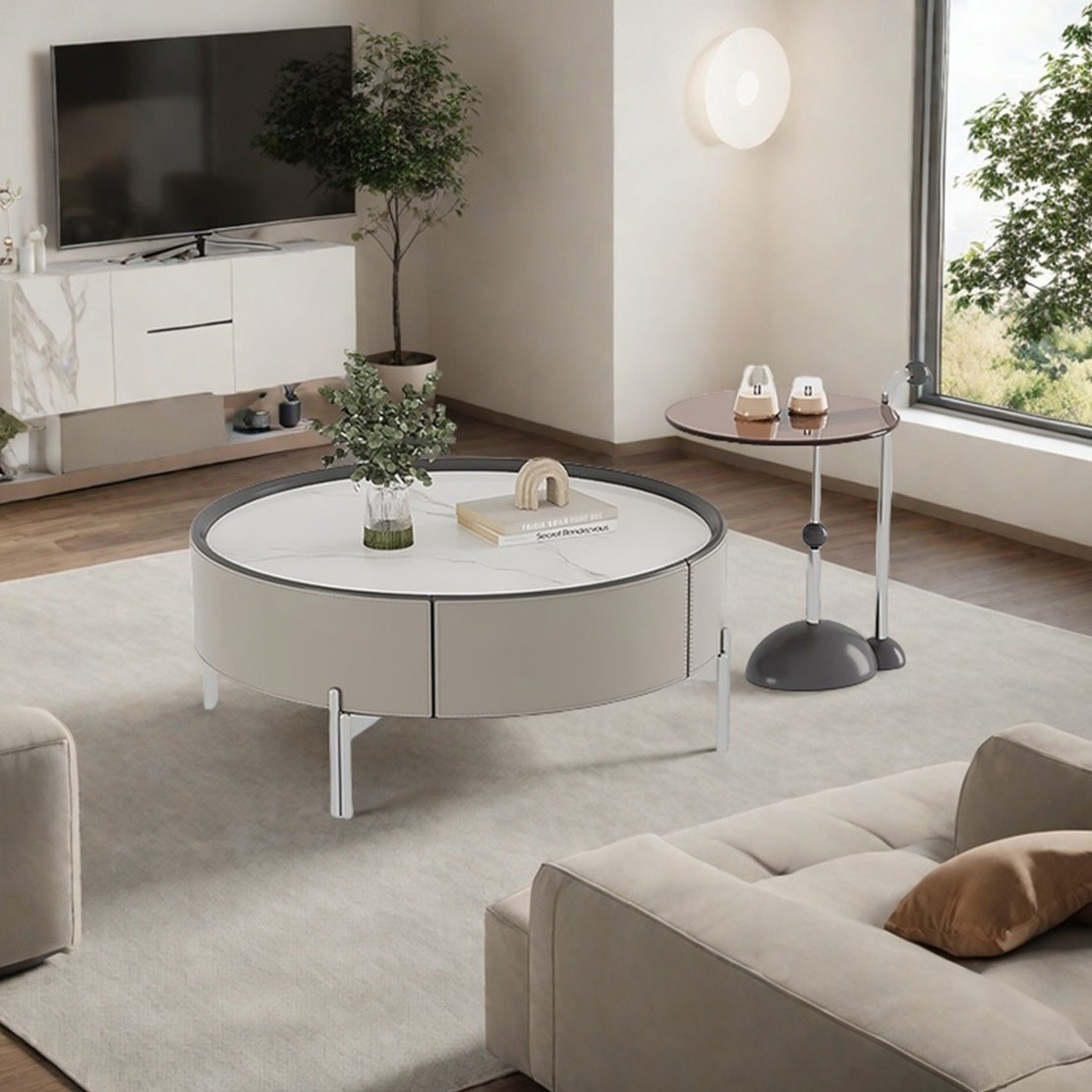 AWORET Round microcrystalline stone coffee table - Wayfair Canada
