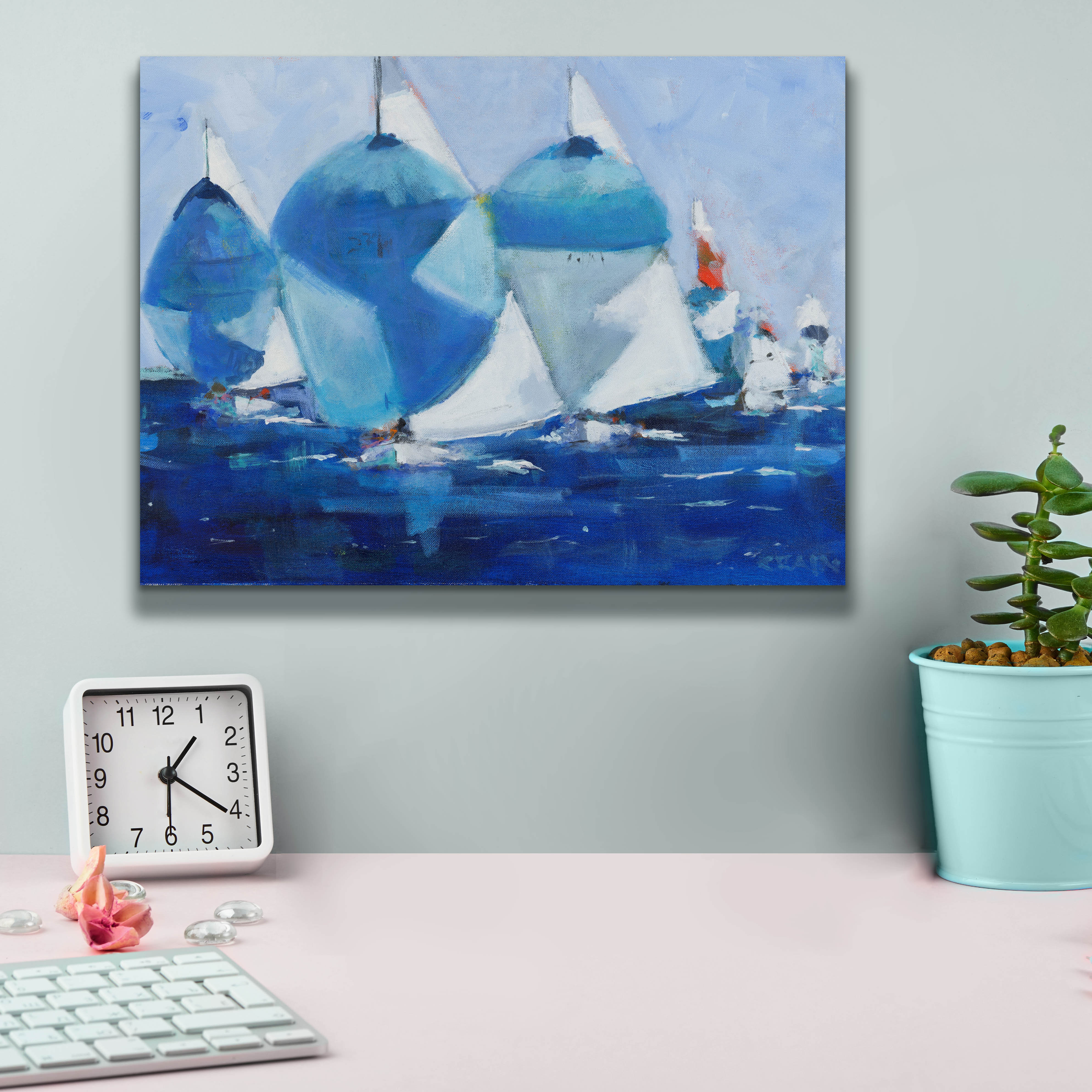 Breakwater Bay 'Running' by Curt Crain Canvas Wall Art | Wayfair