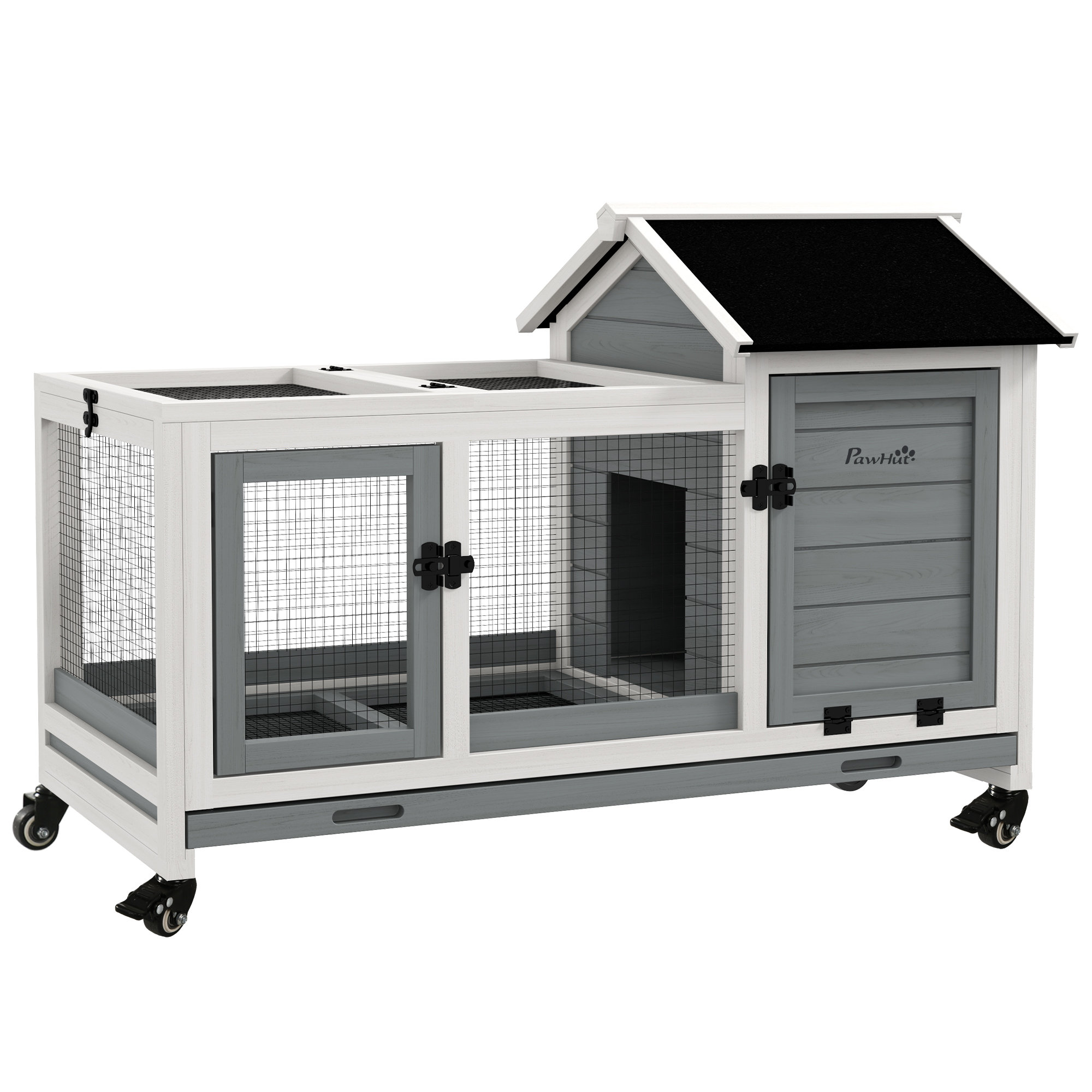Tucker Murphy Pet™ Indoor Outdoor Wooden Rabbit Hutch With Wheels ...