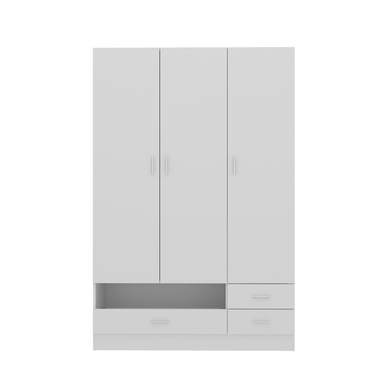 Hokku Designs 4 Drawer White Armoire With Shoe Shelf Drawer | Wayfair