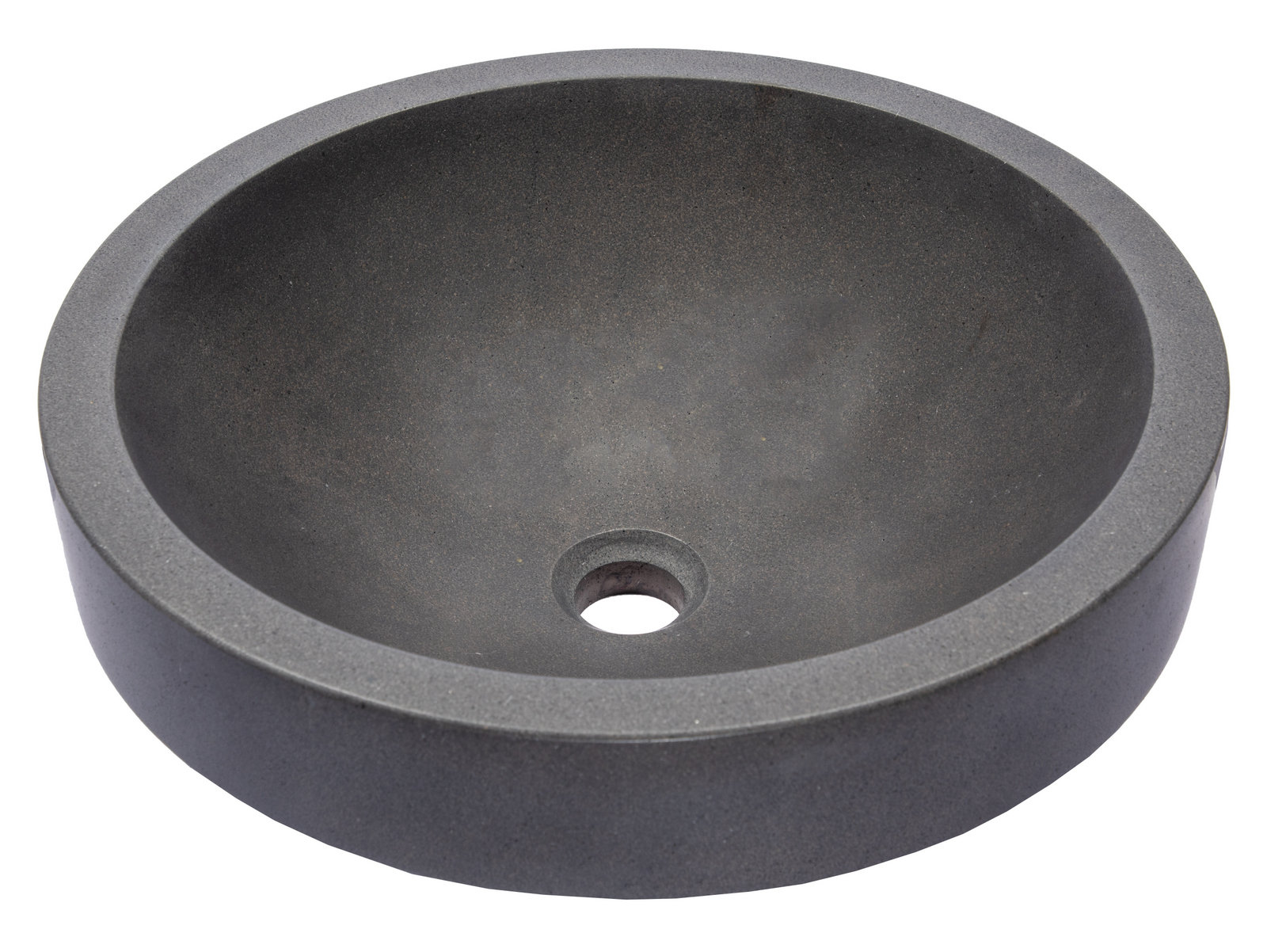 Eden Bath Semi Recessed Lava Stone Circular Vessel Bathroom Sink with ...