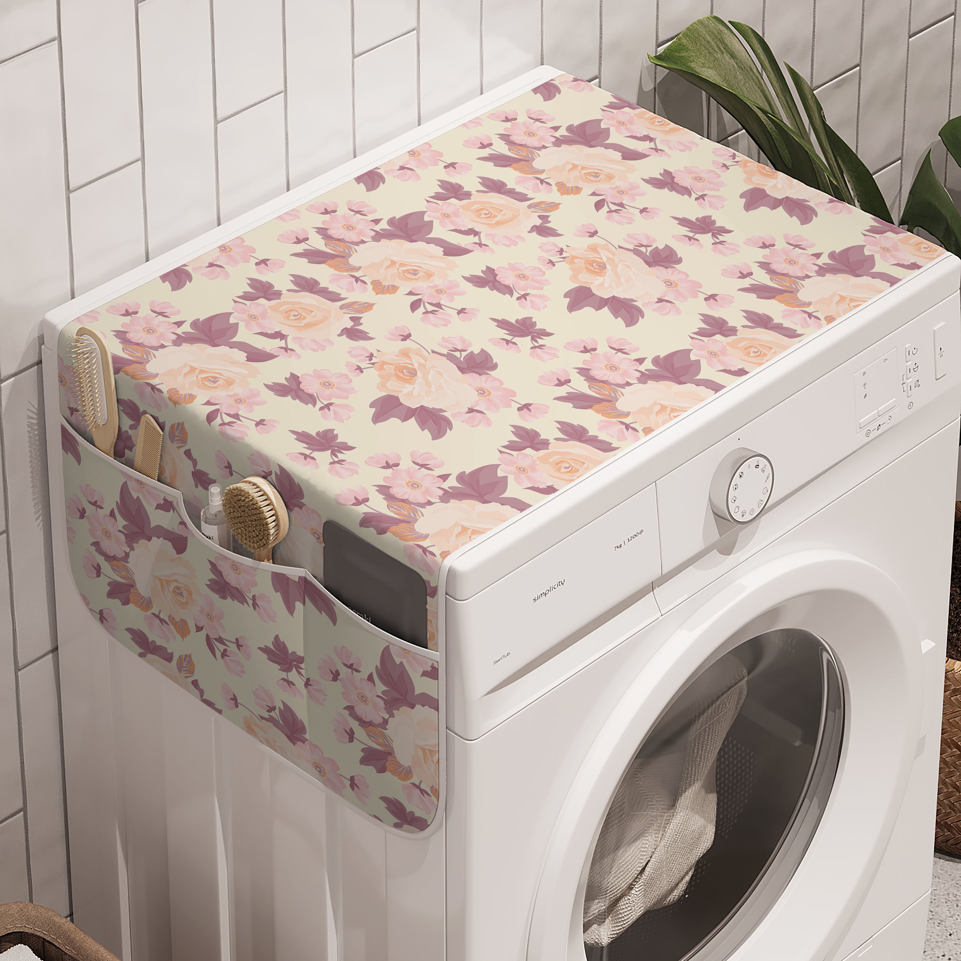 East Urban Home Vintage Roses Washing Machine Organizer Pack of 2 47" x ...