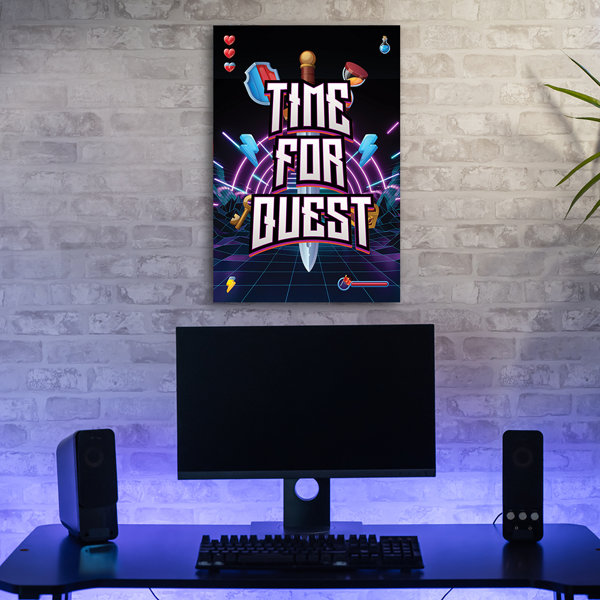 Happy Larry Wall art, Time for Quest for gamers | Wayfair.co.uk