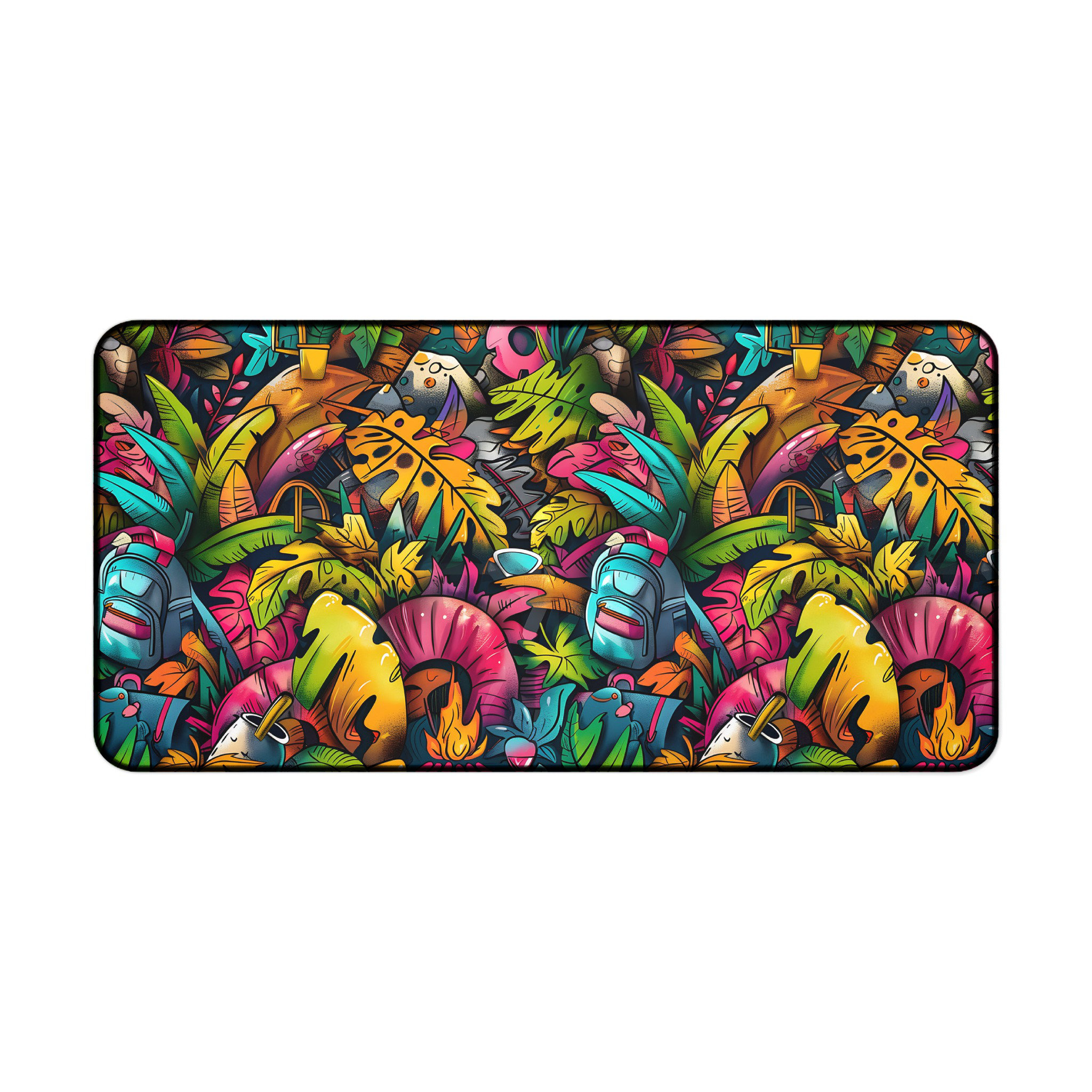 East Urban Home Tropical Graffiti Mouse Mat, Colorful Desk Mat ...