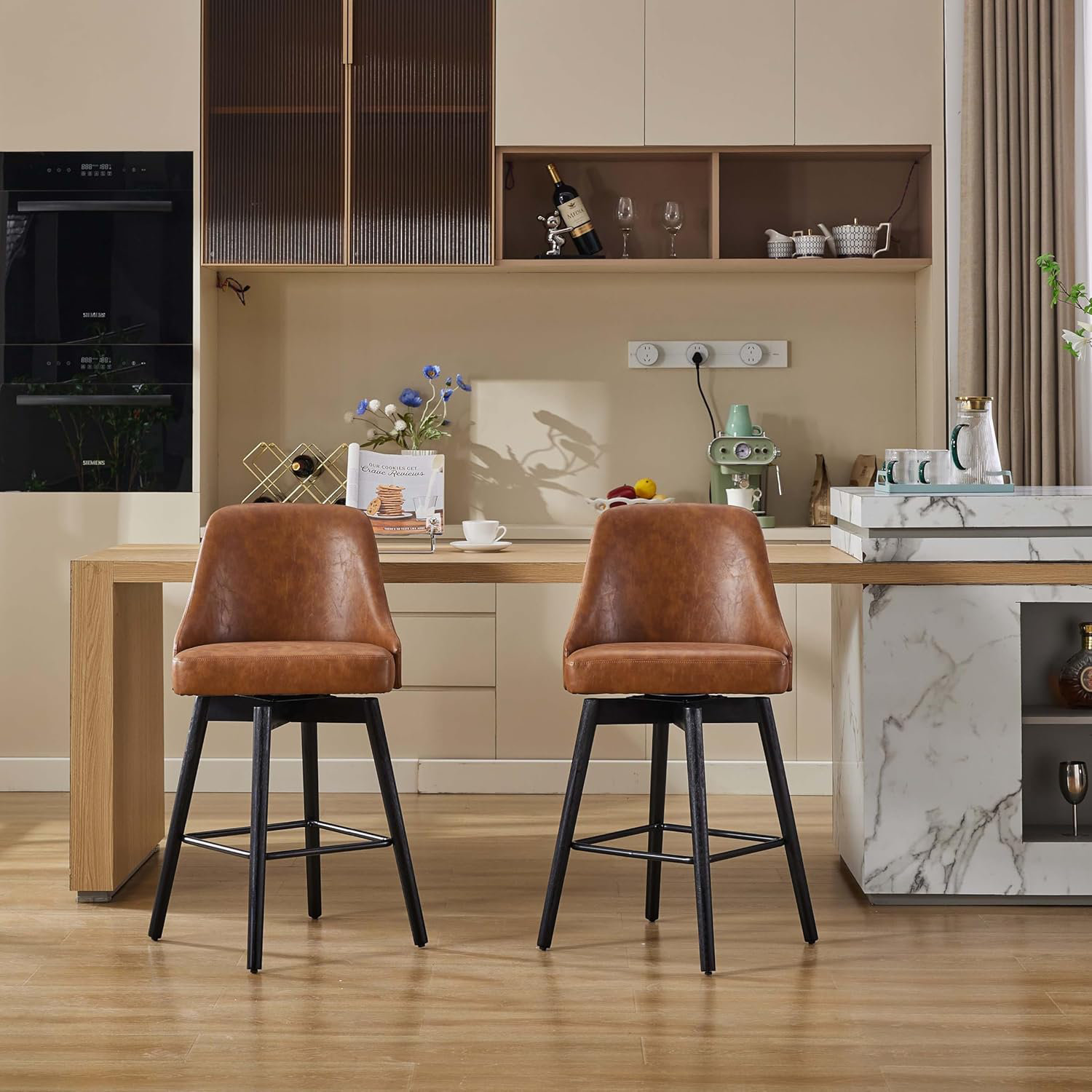 17 Stories Tabourets de bar 26 po, chaises de bar Mid-Century avec ...