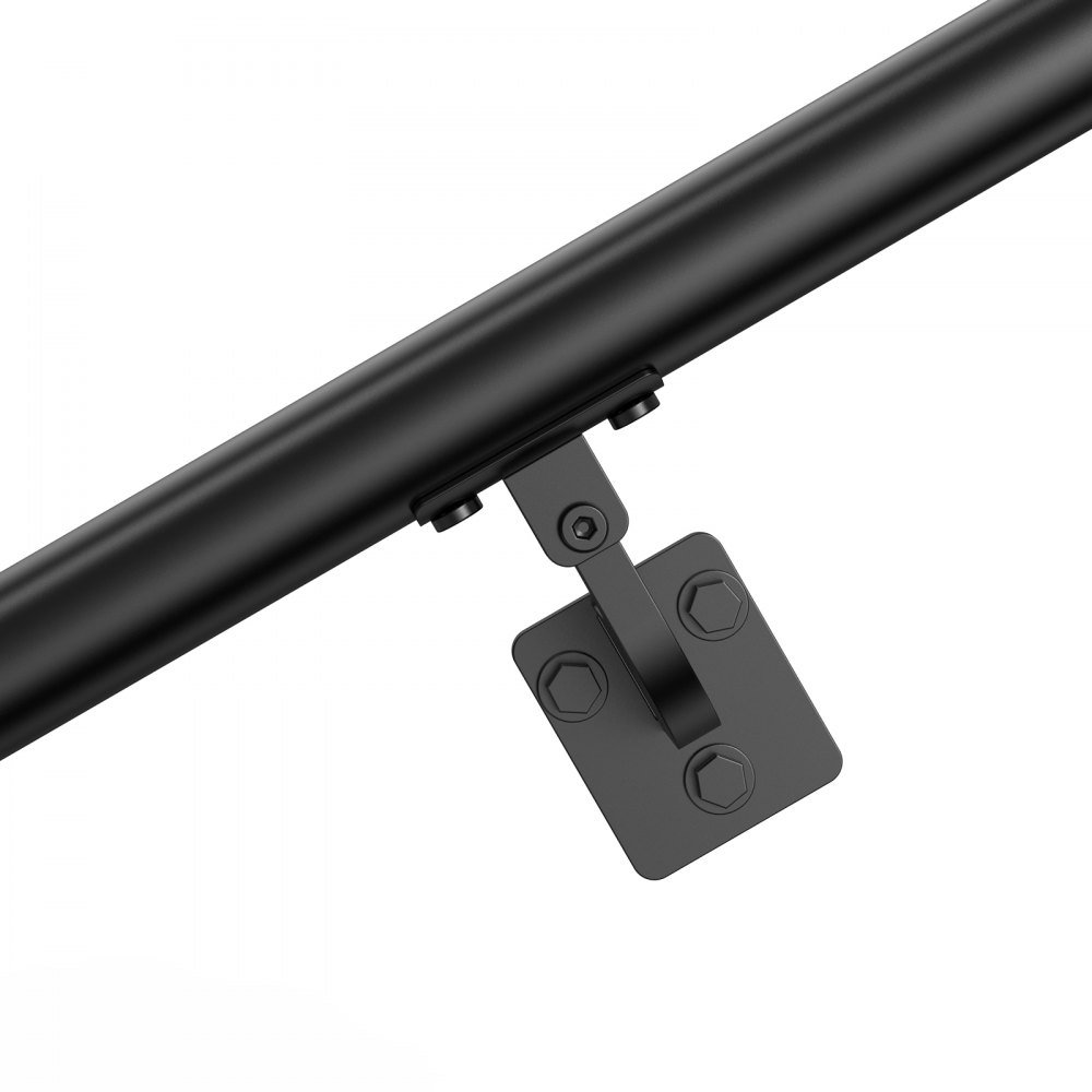 VEVOR 12ft Wall Mounted Stair Handrail Black Aluminum Indoor Outdoor ...