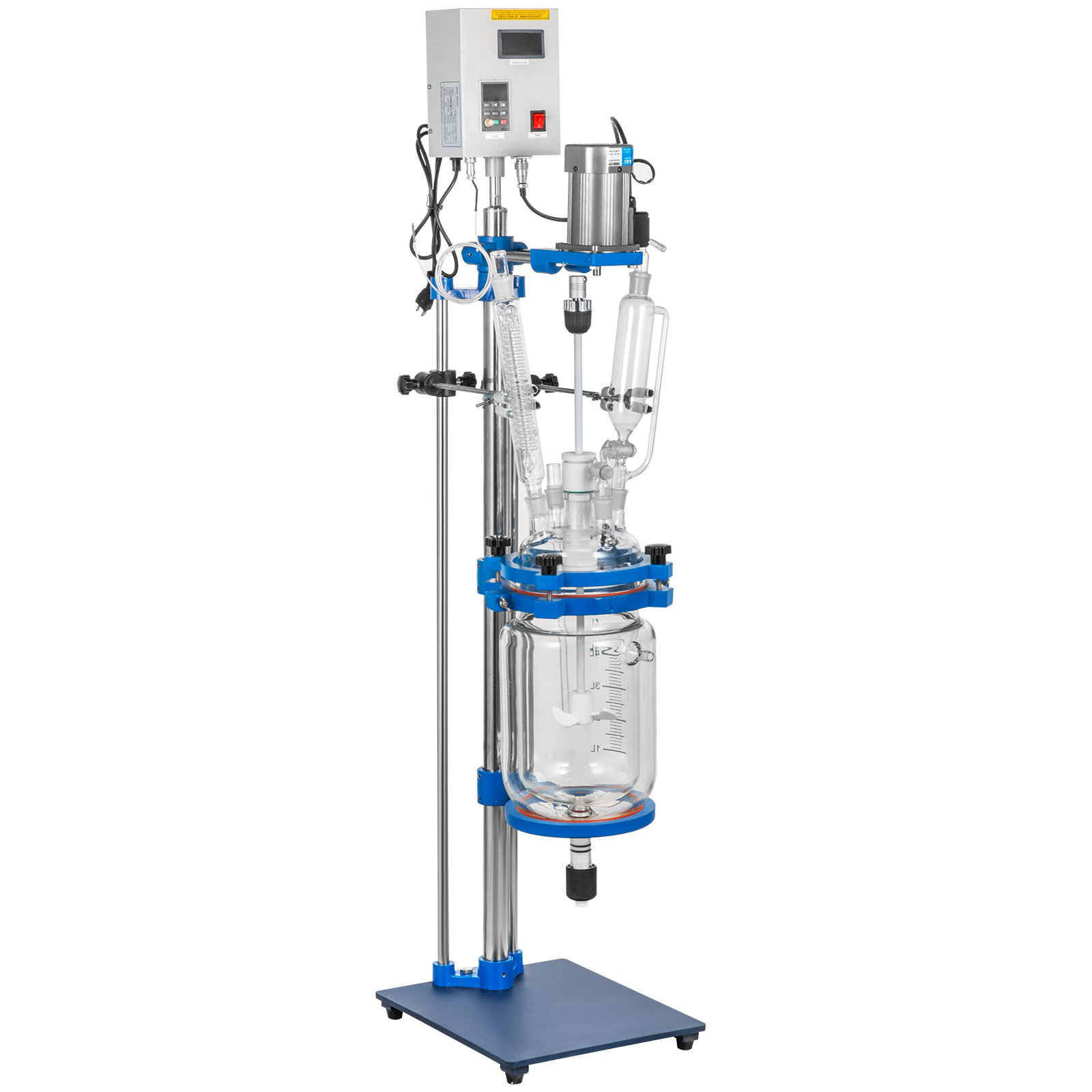 VEVOR Jacketed Reactor 5L Laboratory Glass Reactor, Jacketed Glass ...