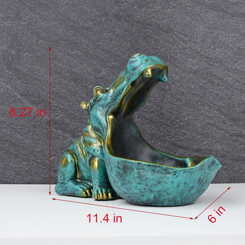 Bungalow Rose Presutto Handmade Animals Statue Candy Dish Key Bowl Home ...