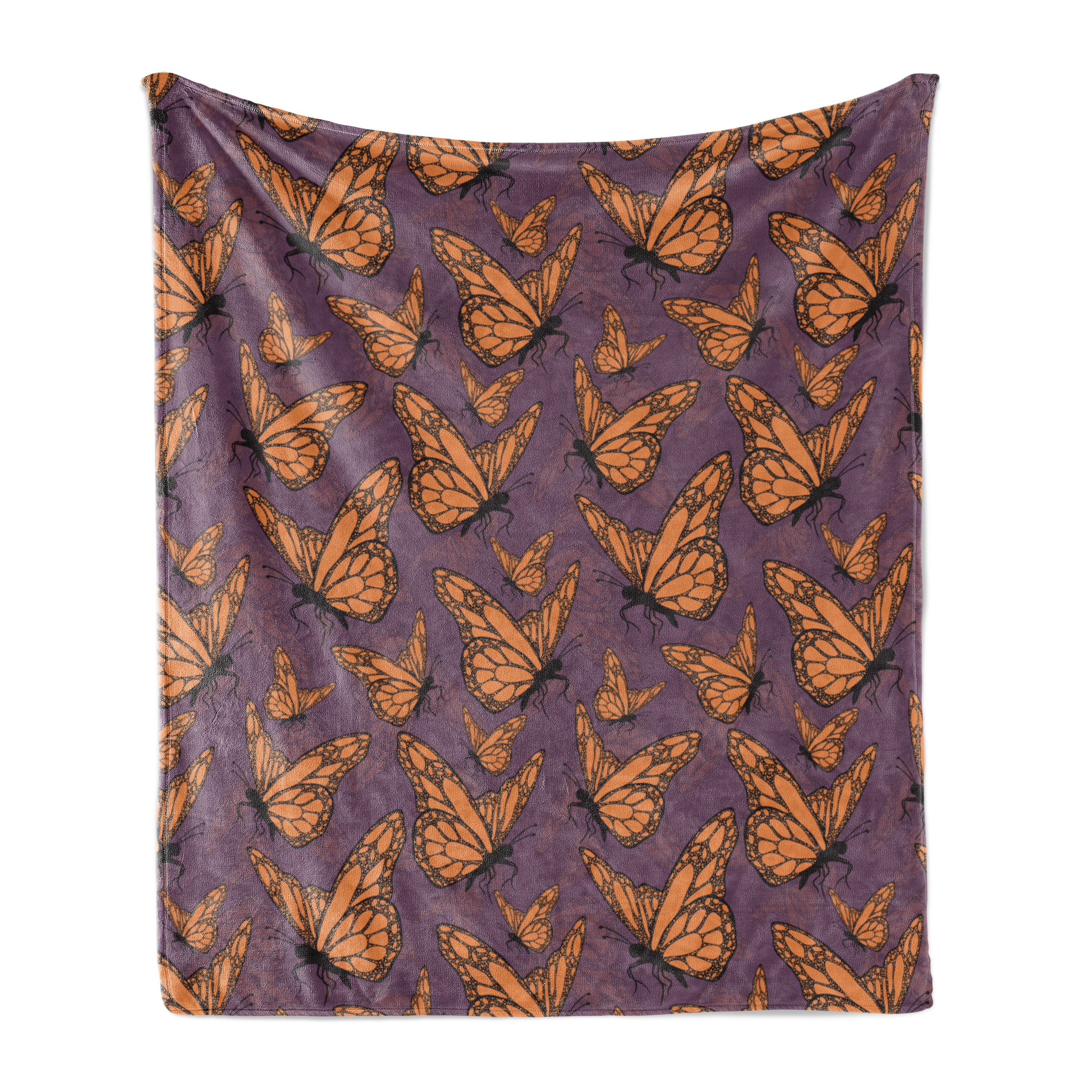 Ambesonne Butterfly Fleece Throw Blanket Insect with Dotted Wings Pale ...