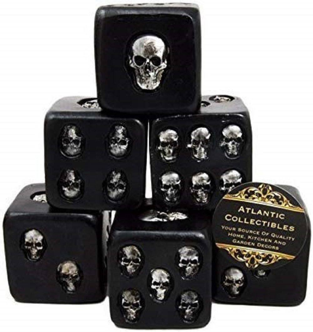 The Holiday Aisle® Cube Skull Face Gaming Dice Collectible Set ...