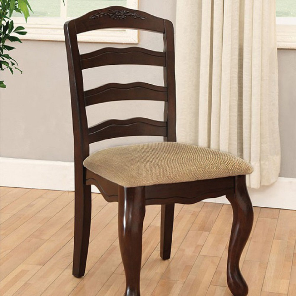 Canora Grey Upper Vobster Upholstered Ladder Back Side Chair in Dark ...