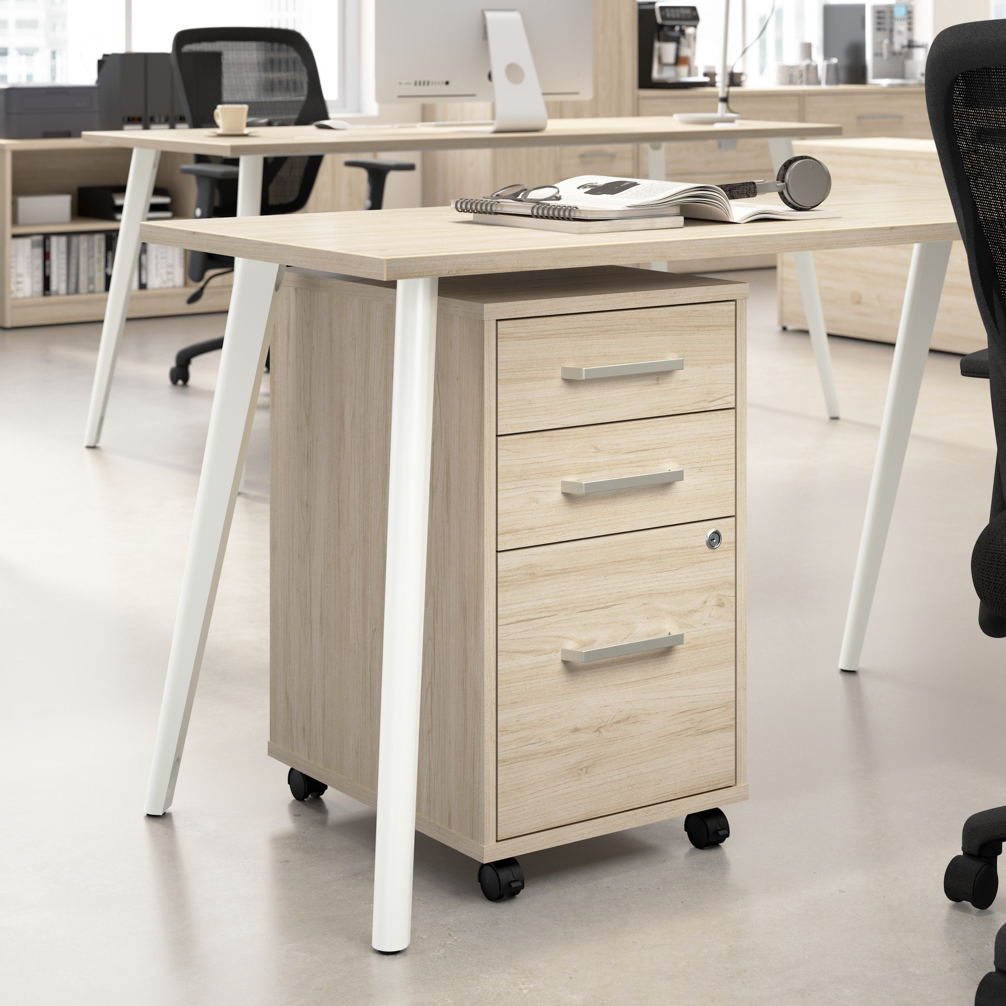 Bush Business Furniture Vista 3 Drawer Mobile File Cabinet & Reviews ...