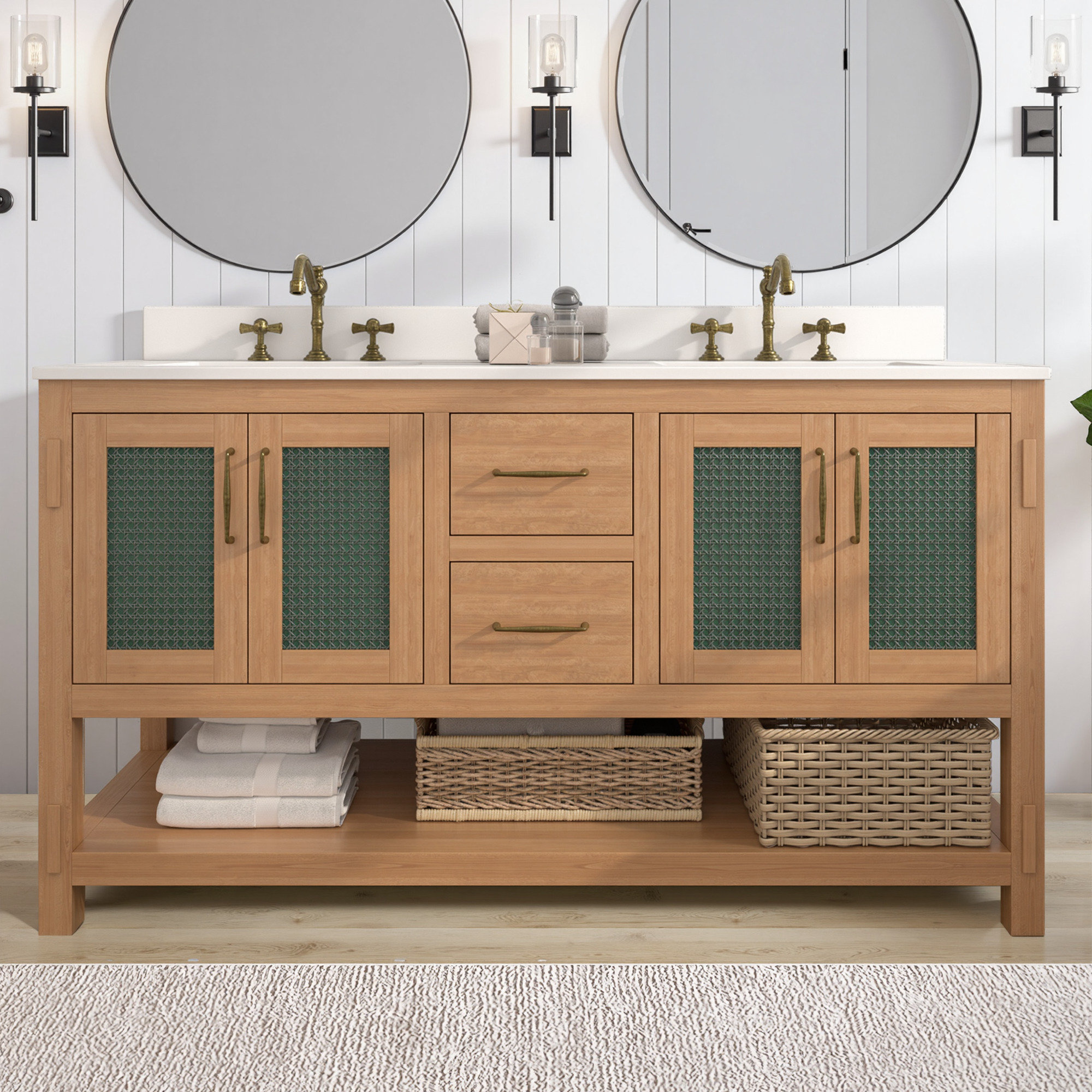 Red Barrel Studio Kyonia 60'' Double Bathroom Vanity Set with Sink ...