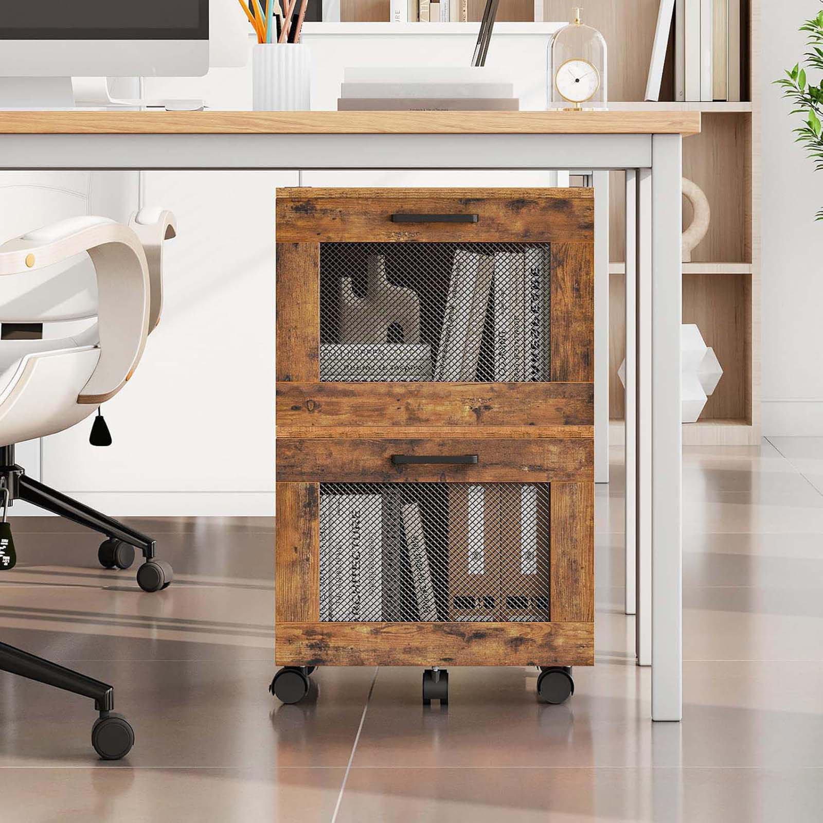 Ebern Designs 2 Drawers File Cabinet, Rolling File Cart, Small Filing ...