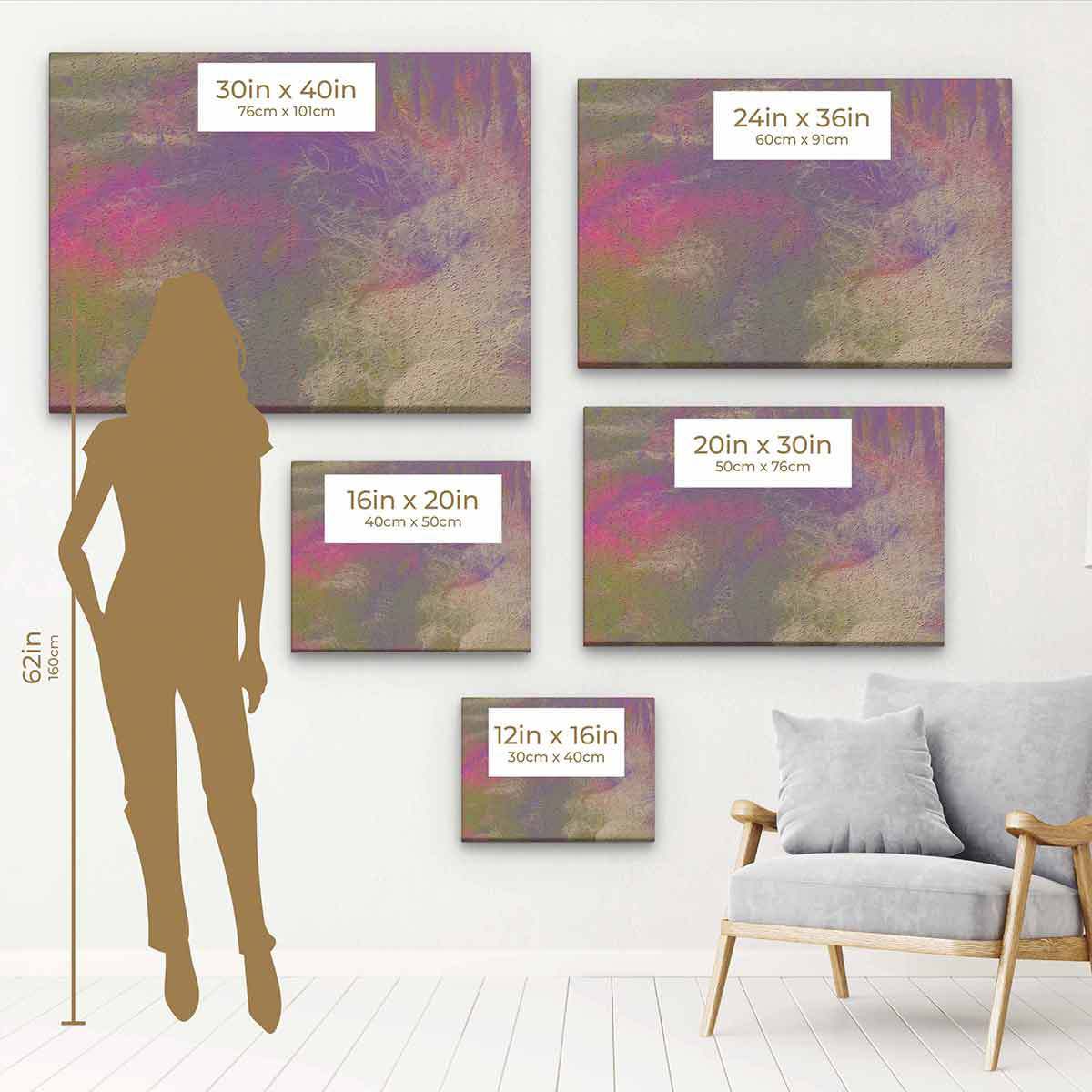 Ivy Bronx Gismonde Purple Abstract Wall Art Canvas 3524 | Wayfair