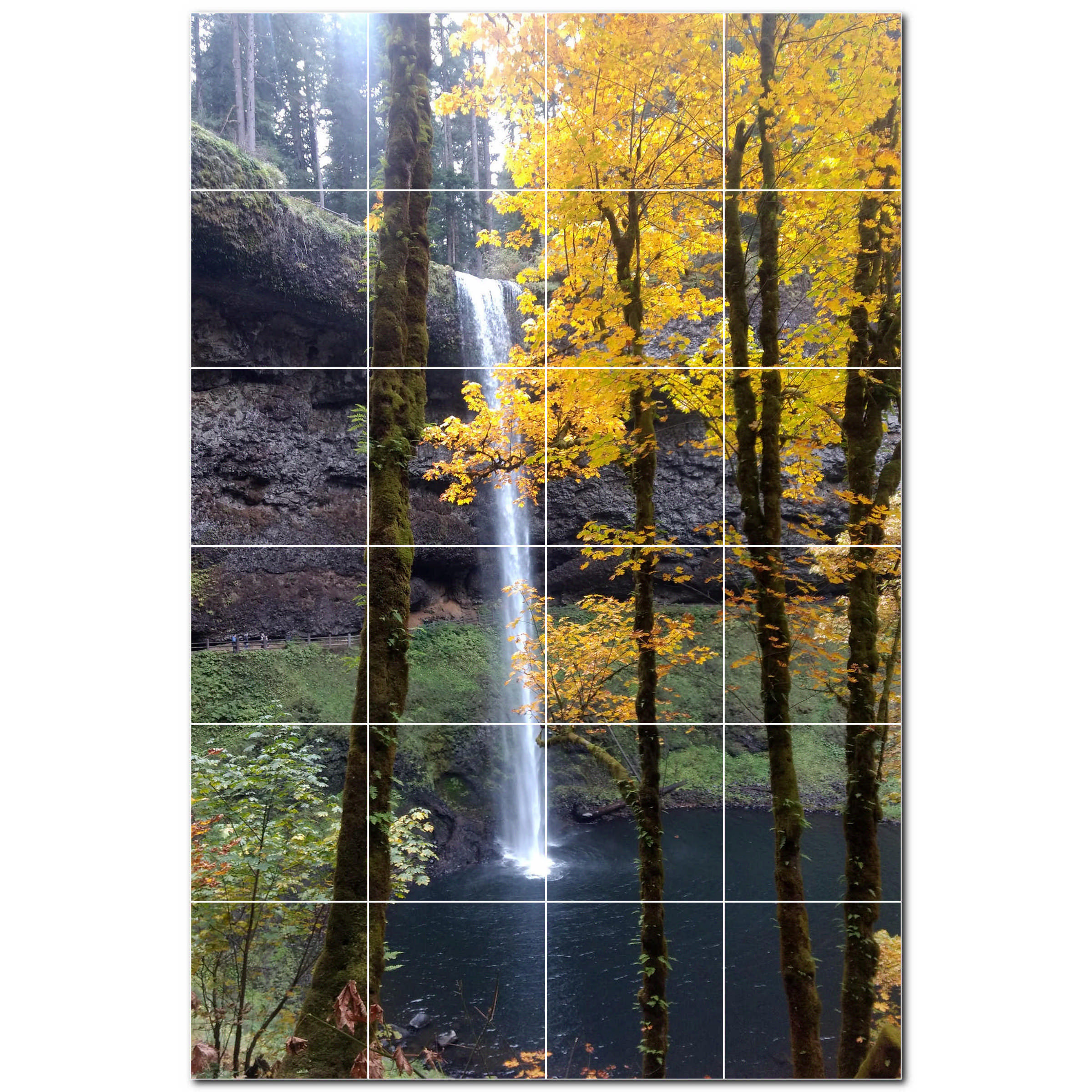 Picture-Tiles.com 17" x 25.5" Ceramic Waterfalls Photo Decorative Mural ...