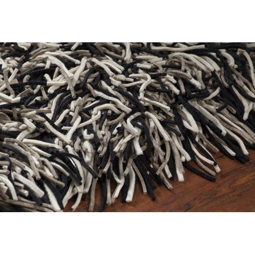 Chandra Cyrah Handmade Wool Black/Brown/Cream Rug & Reviews | Wayfair