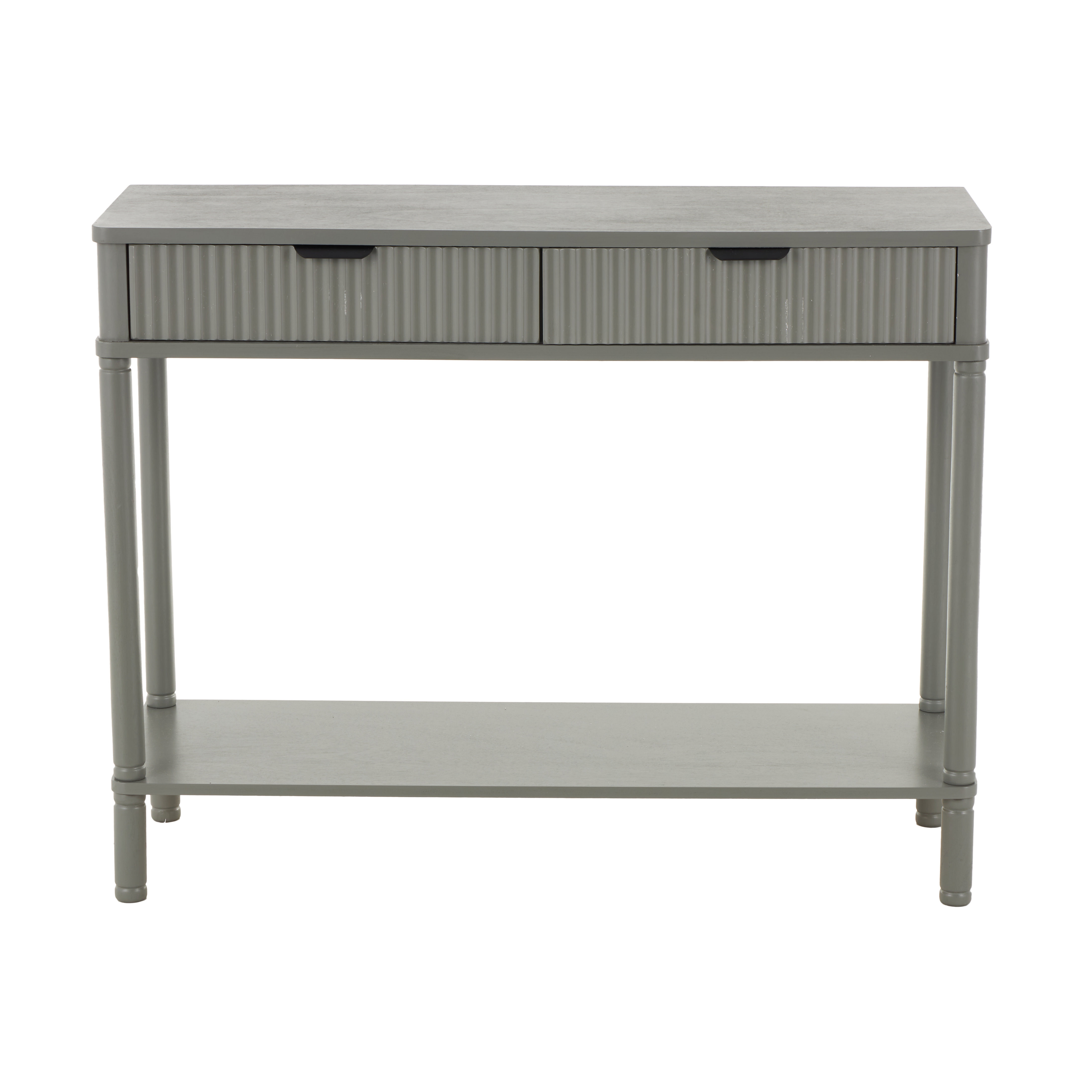 Ebern Designs Cole And Grey Wood Handmade 2 Drawer Console Table With ...