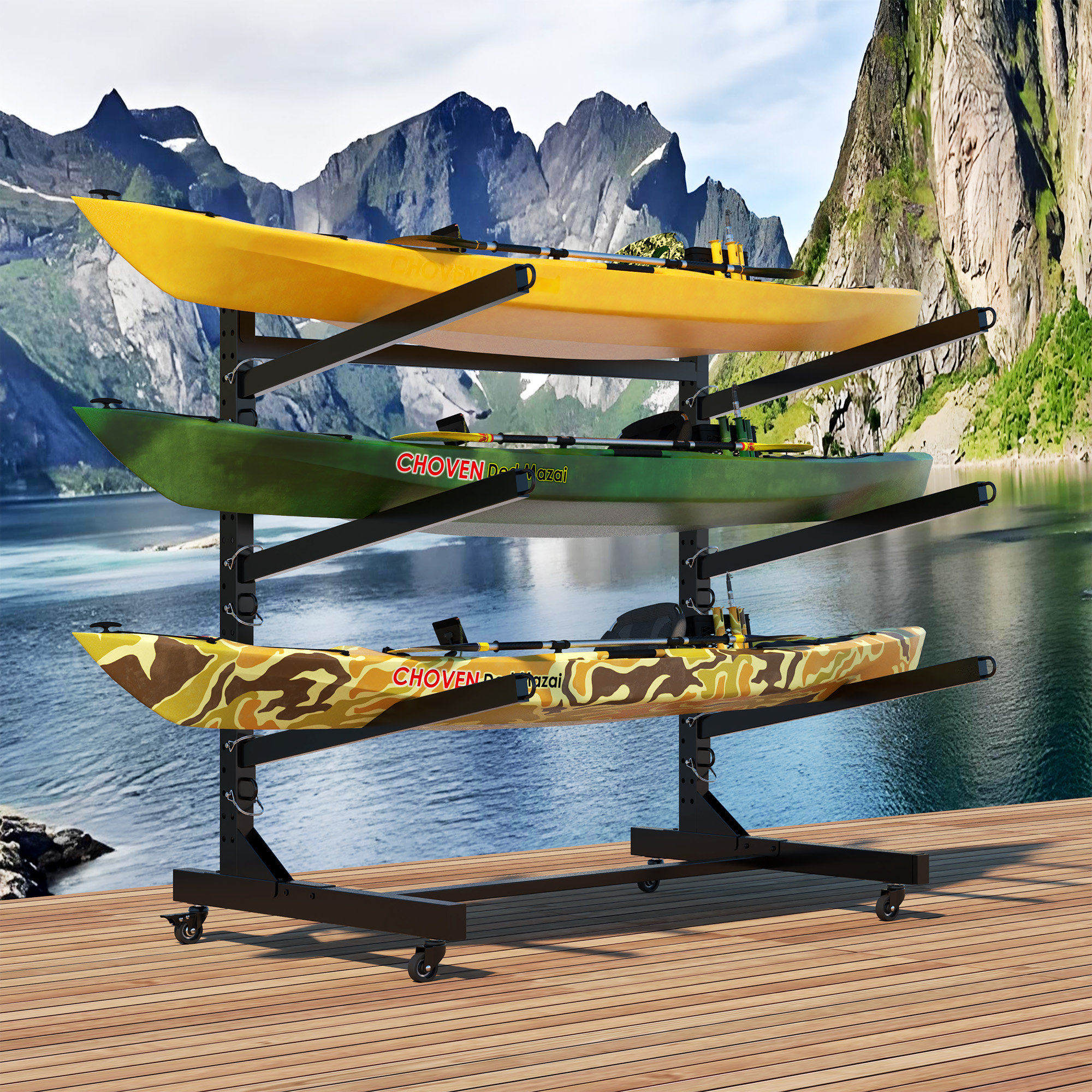 WFX Utility™ Adjustable Kayak & SUP Storage Rack | Heavy-Duty Outdoor ...