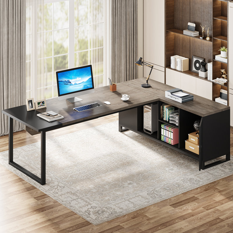 Latitude Run® Laphonso Large L-Shaped Executive Desk & Reviews | Wayfair