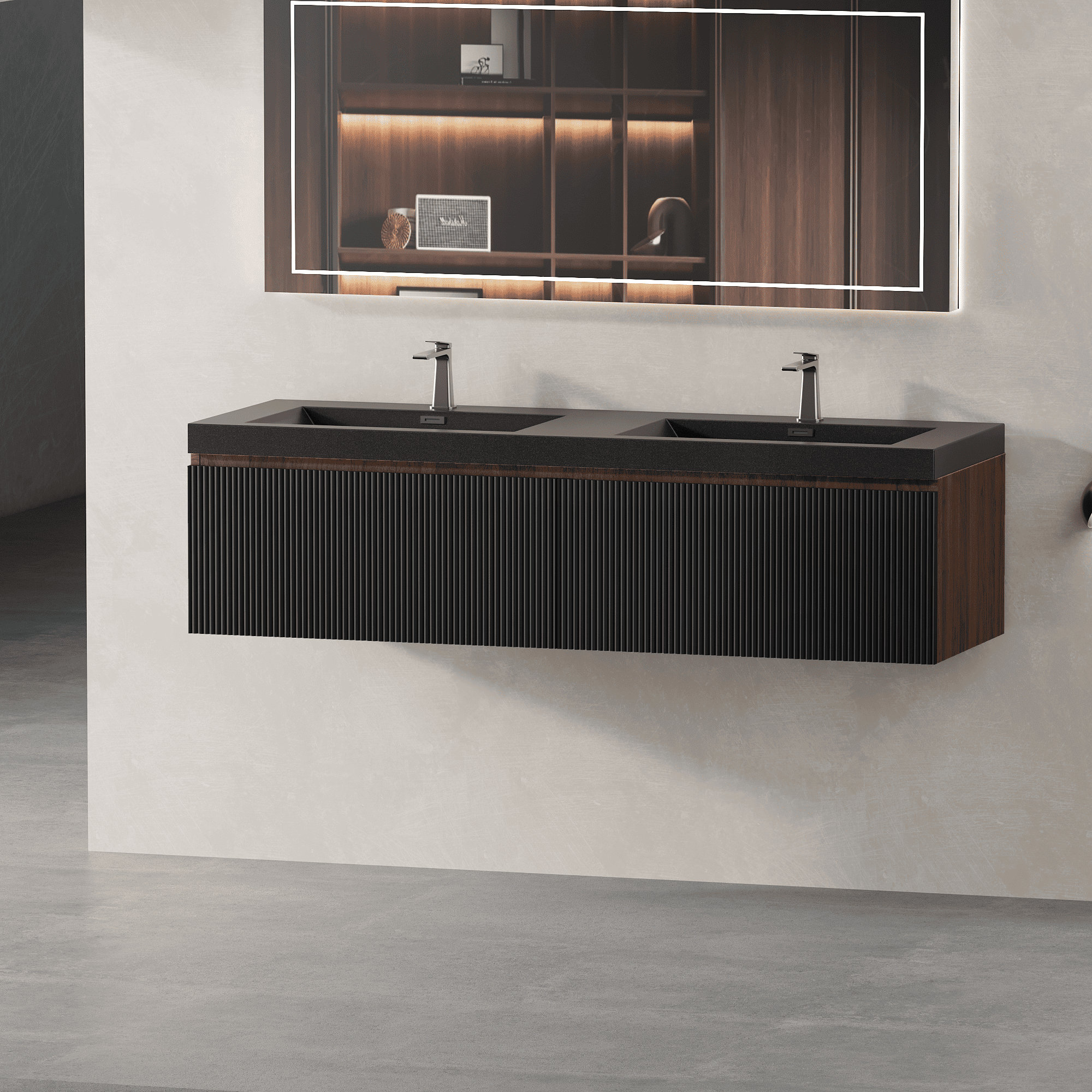 Ebern Designs Meuble-lavabo mural flottant avec lavabo - Wayfair Canada