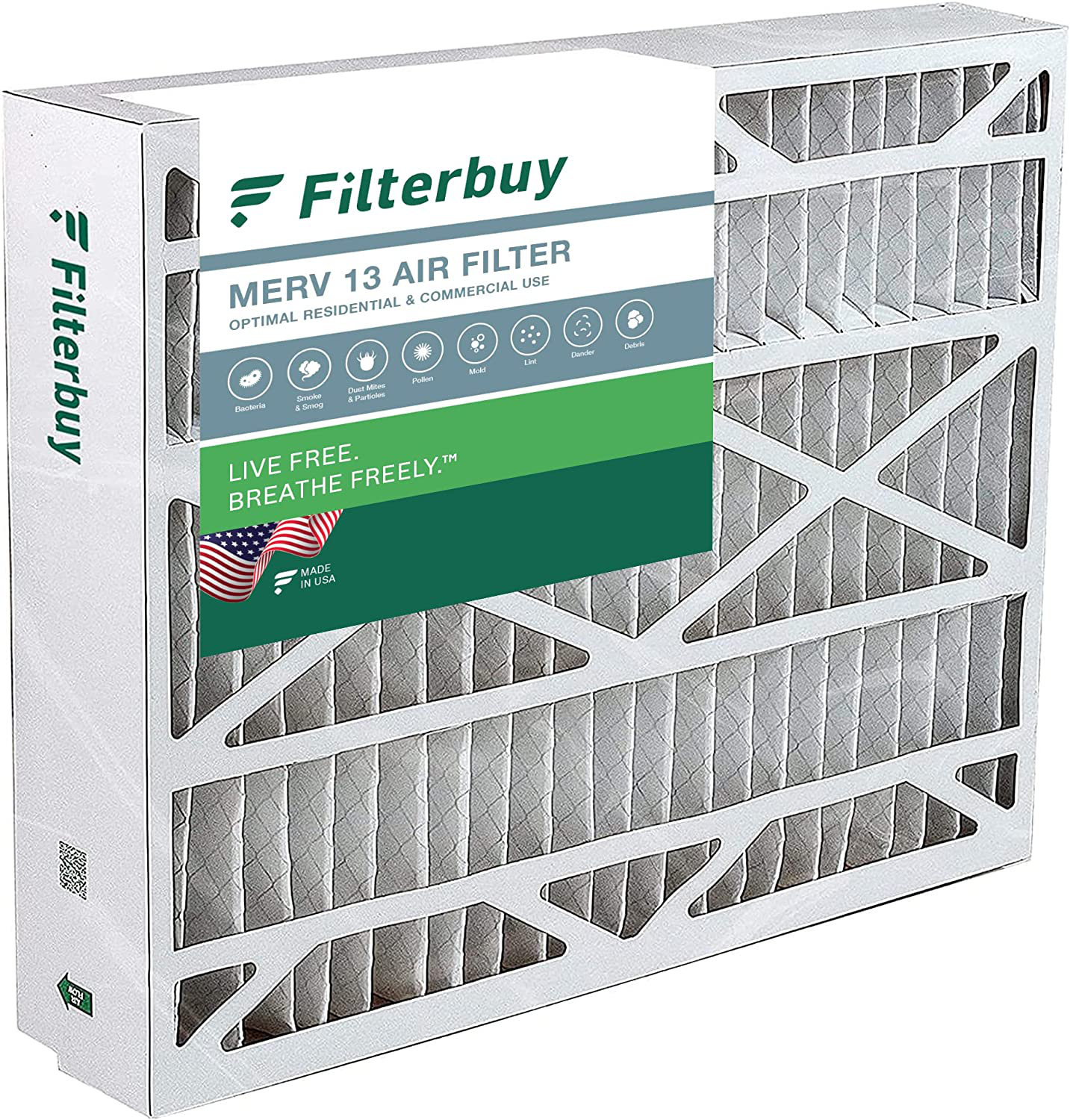 Filterbuy 21x24.5x5 Air Filter MERV 13, Pleated HVAC AC Furnace Filters ...